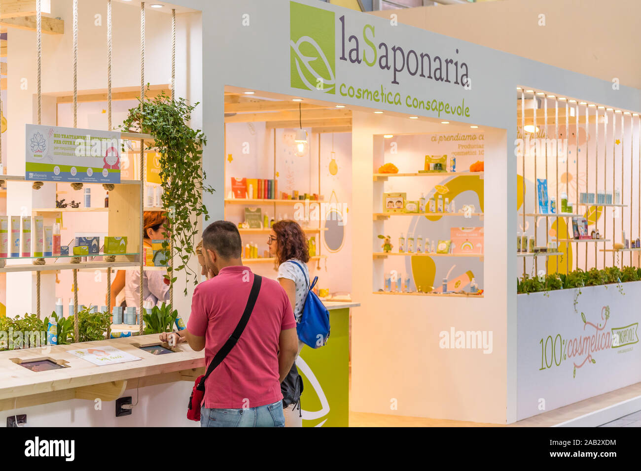 BOLOGNA (BO), ITALY - SEPTEMBER 6, 2019: visitors visiting SANA 2019 ...