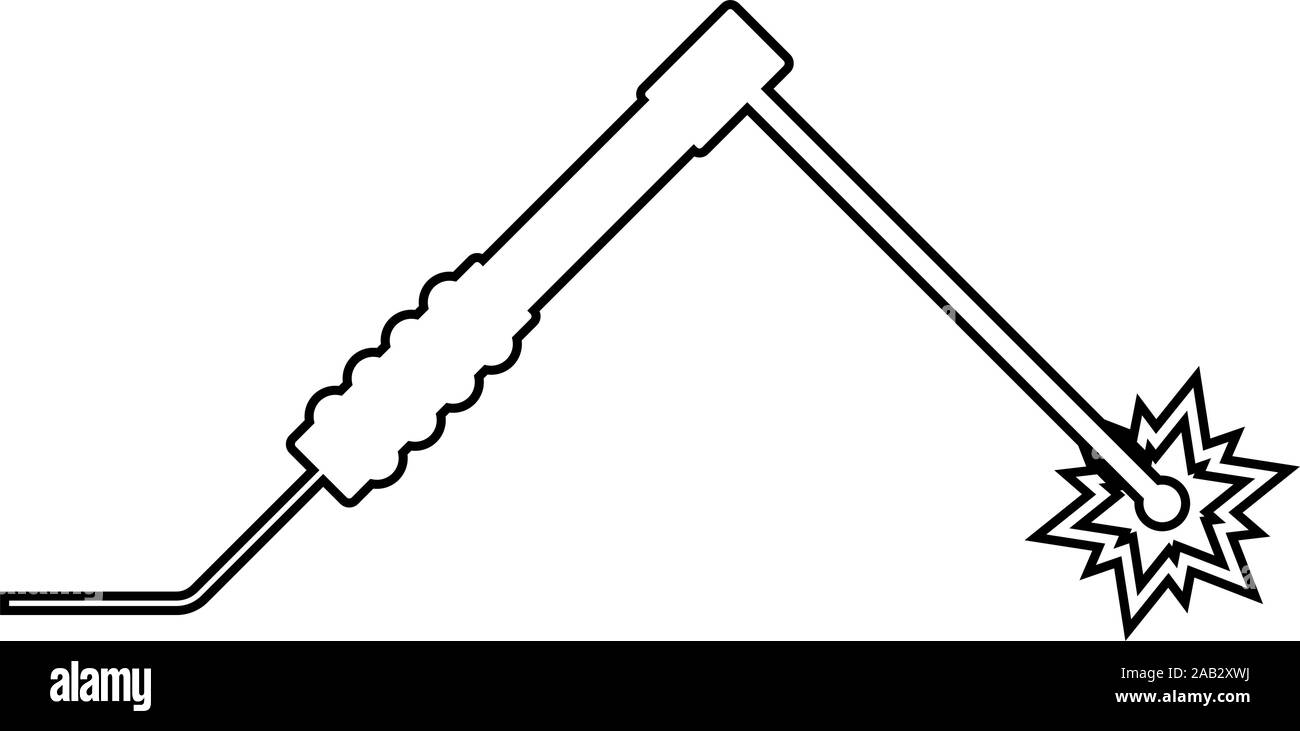 Welding process Spark from electrode with torch Work and tools concept ...
