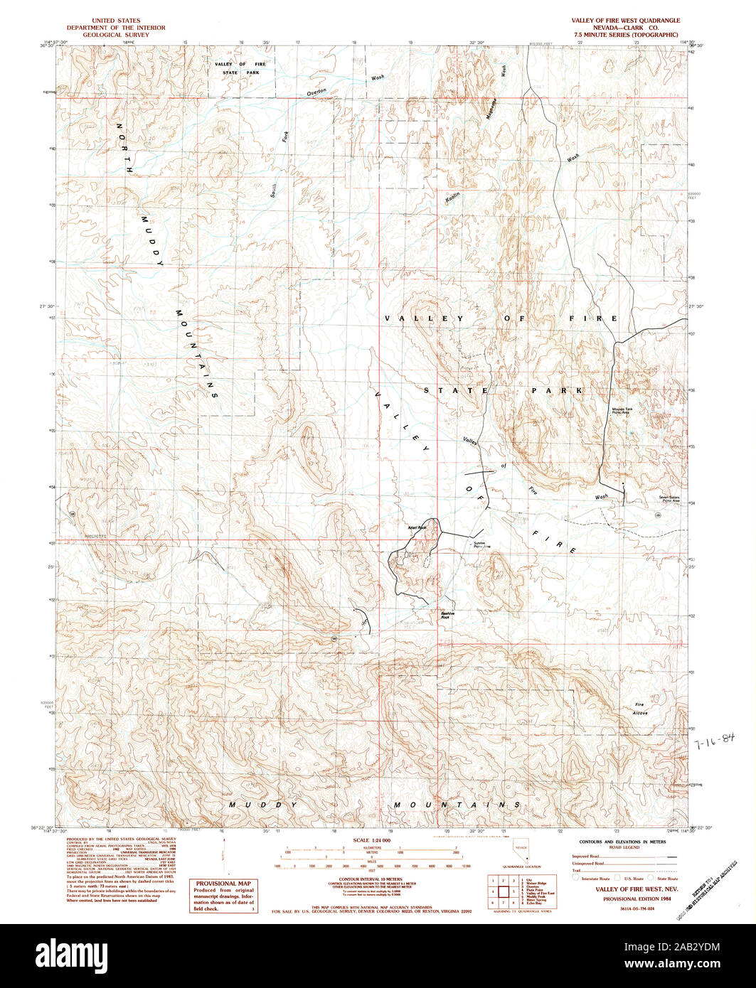 USGS TOPO Map Nevada NV Valley of Fire West 320420 1984 24000 ...