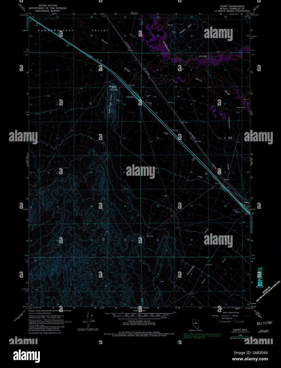 USGS TOPO Map Nevada NV Valmy 320426 1965 24000 Inverted Restoration ...