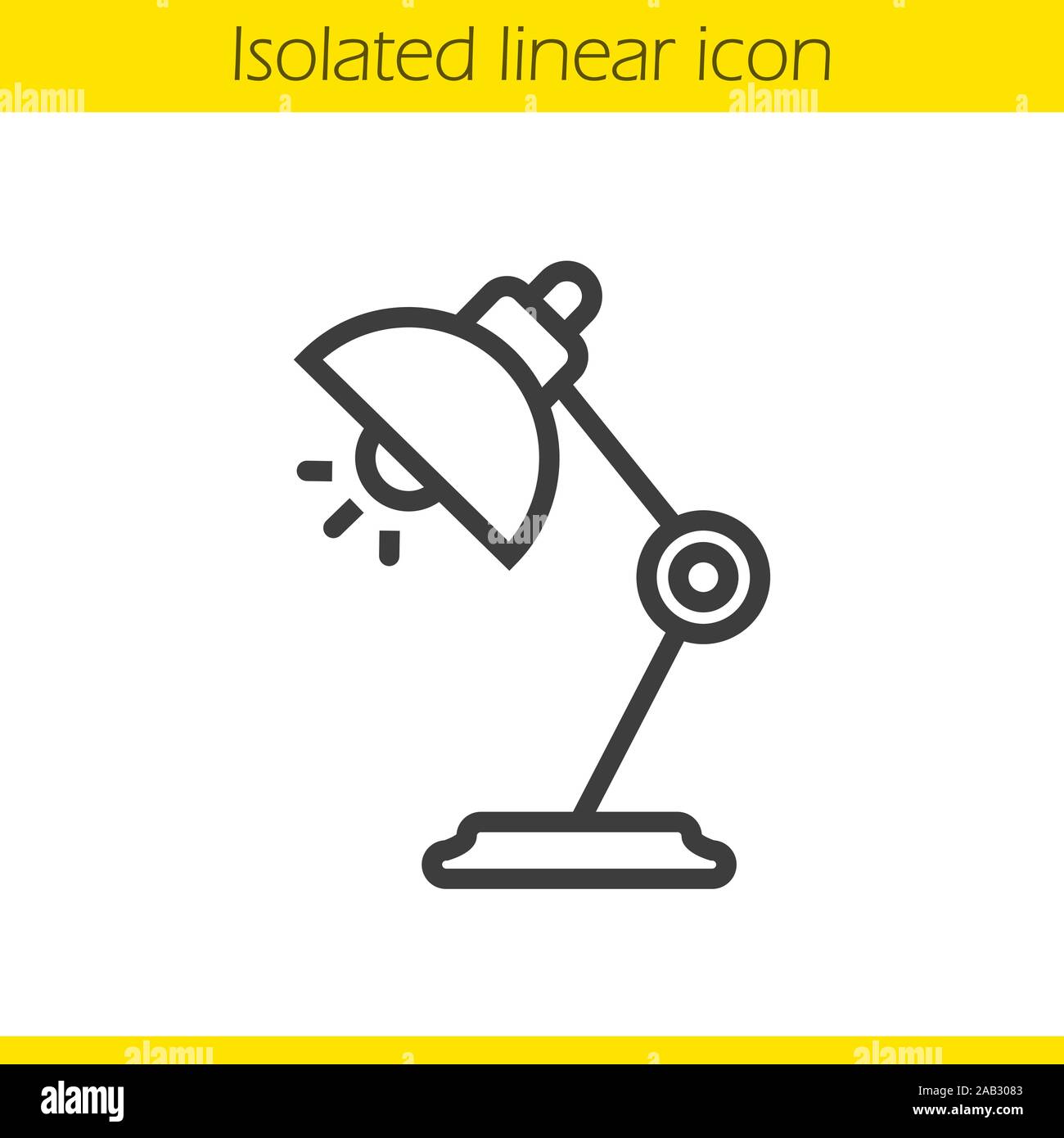 Table lamp linear icon. Thin line illustration. Desk lamp contour ...