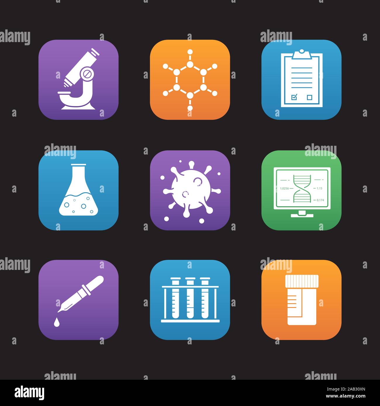 Microscope clipboard test tube Stock Vector Images - Alamy