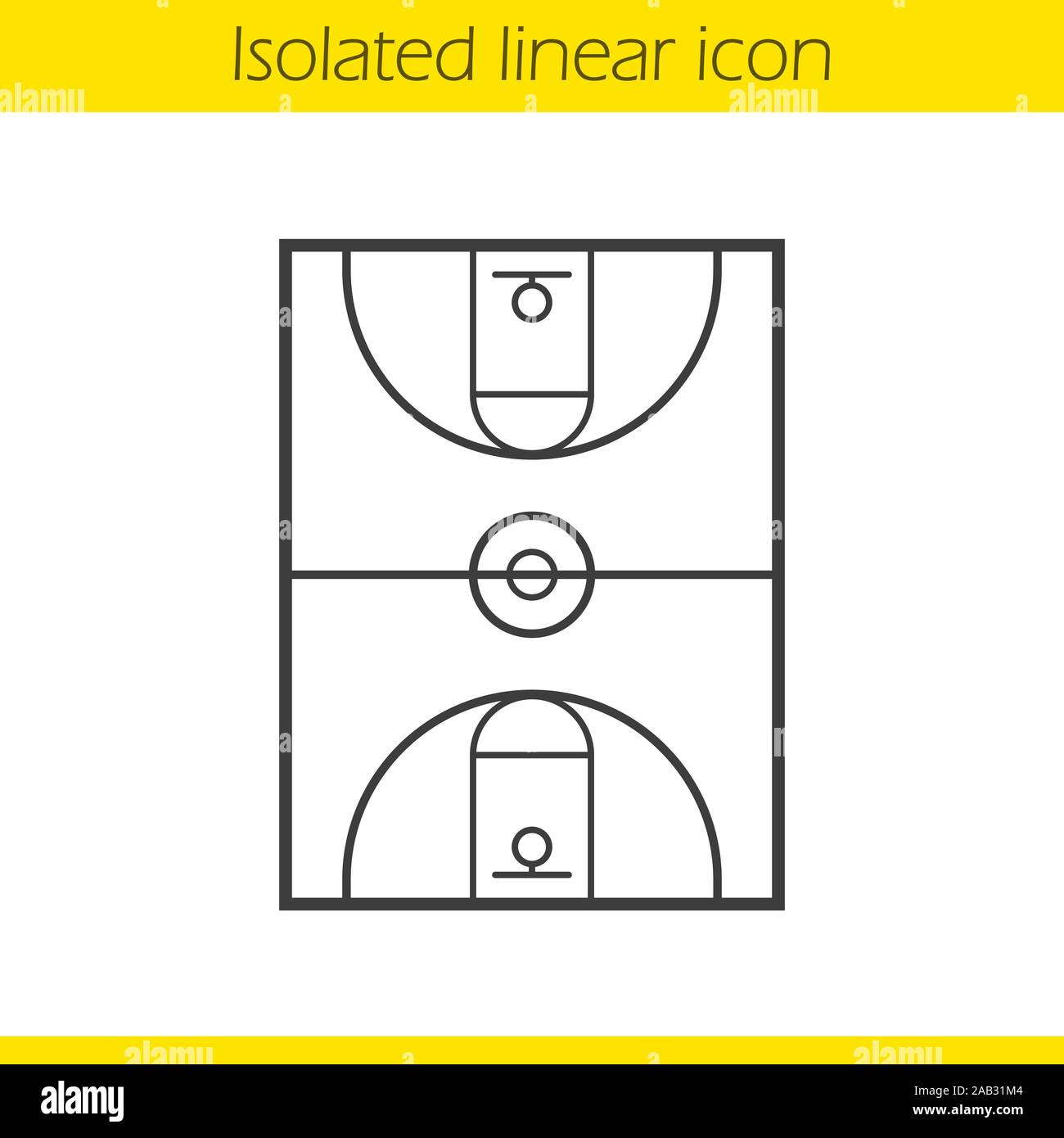 Basketball field linear icon. Thin line illustration. Contour symbol ...