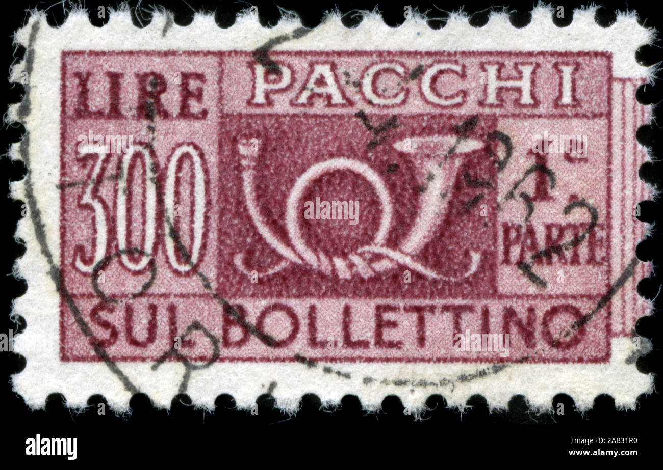 Postage stamp from Italy in the Parcel Stamps series issued in 1955 ...