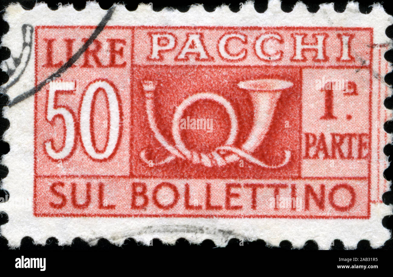 Postage stamp from Italy in the Parcel StampsPosthorn series issued in ...