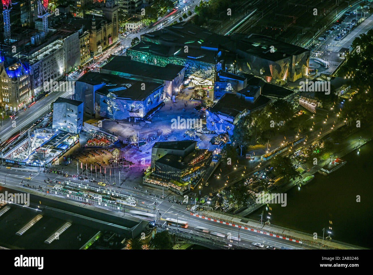 Federation Square Melbourne Night High Resolution Stock Photography and ...