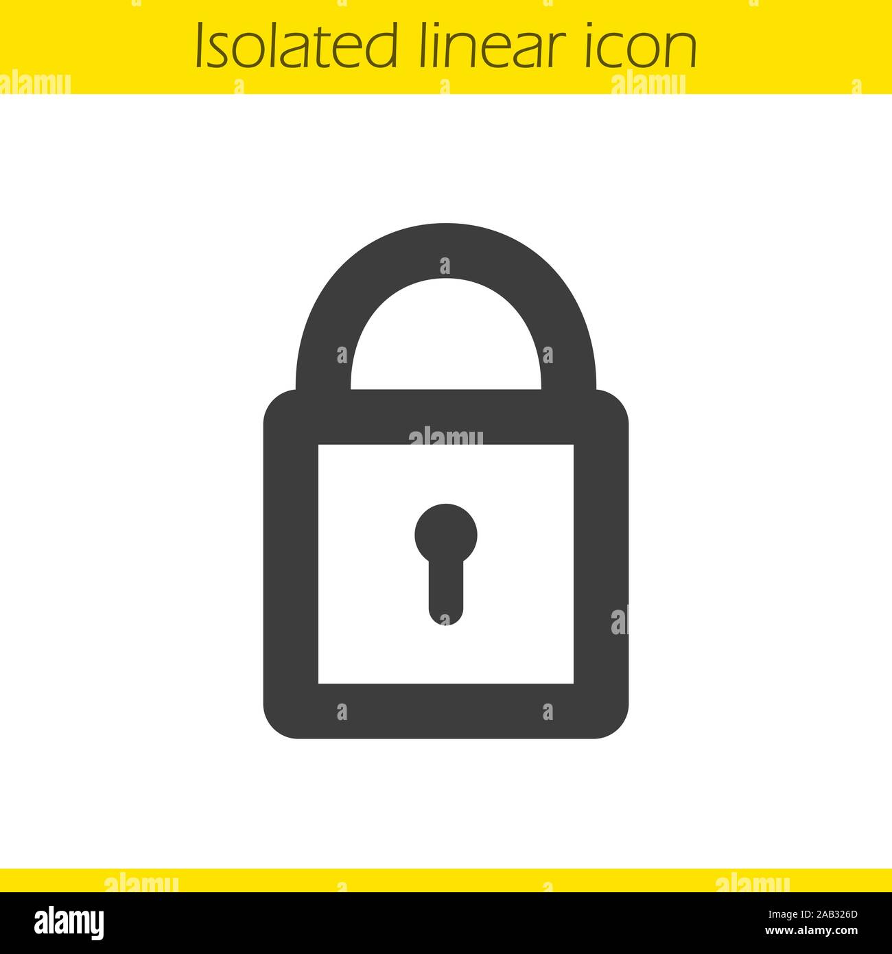 Lock linear icon. Padlock thin line illustration. Security contour ...
