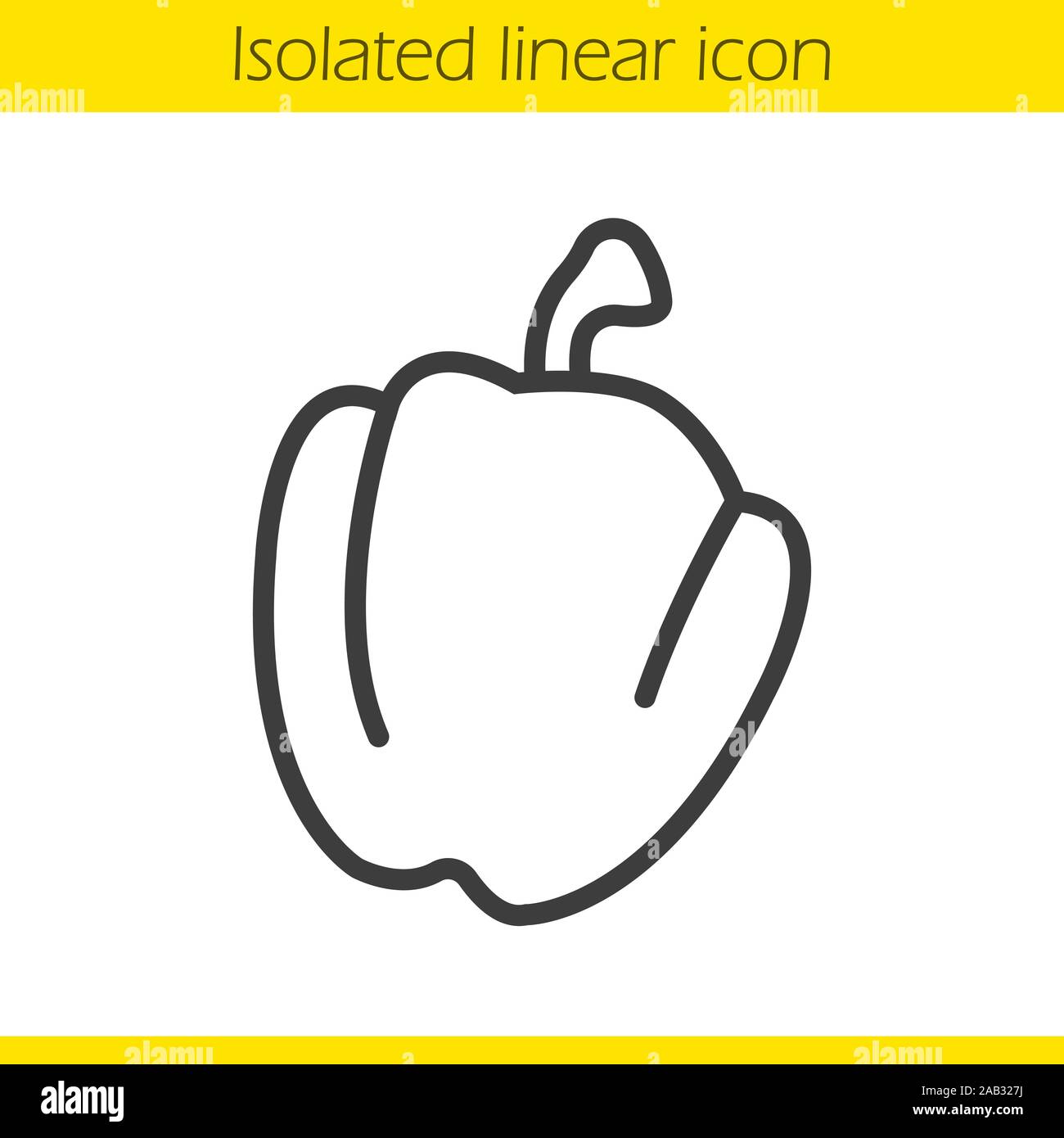 Bell pepper linear icon. Capsicum thin line illustration. Paprika ...