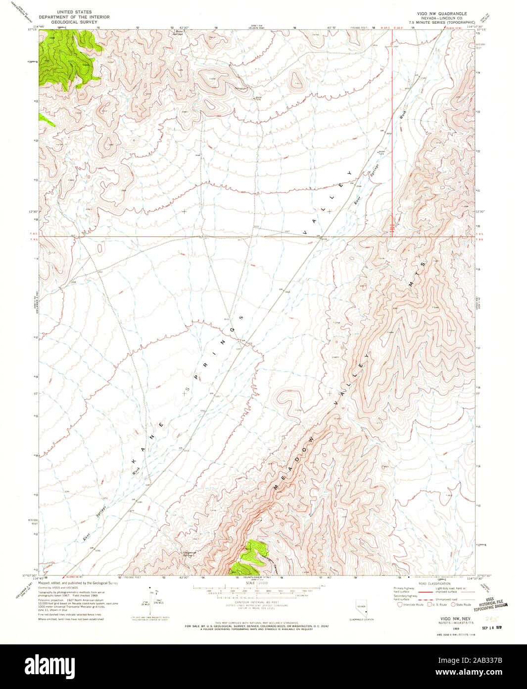 USGS TOPO Map Nevada NV Vigo NW 320438 1969 24000 Restoration Stock ...