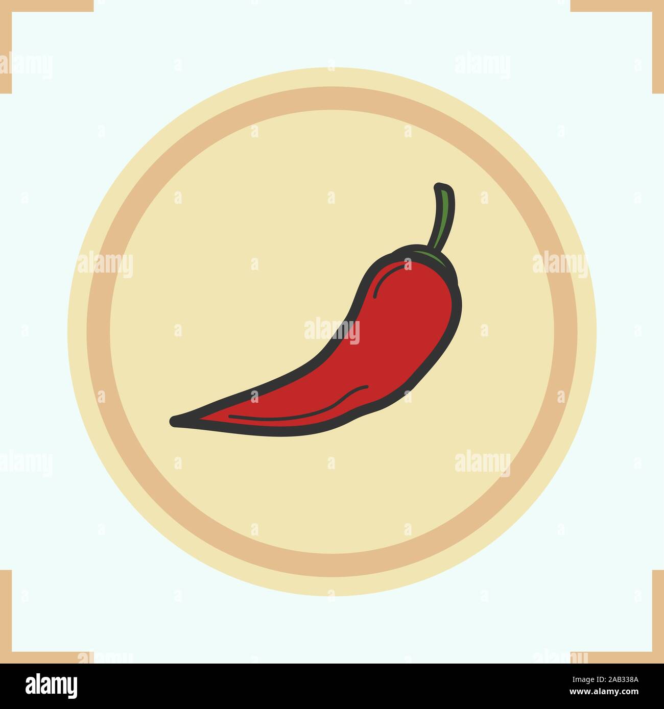 Red hot chili pepper color icon. Vector isolated illustration Stock ...