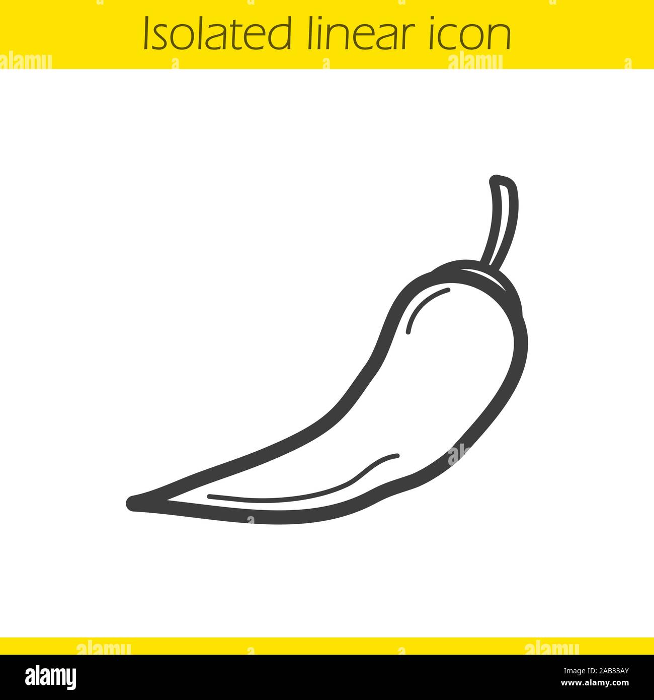 Chilli linear icon. Thin line illustration. Hot pepper contour symbol ...