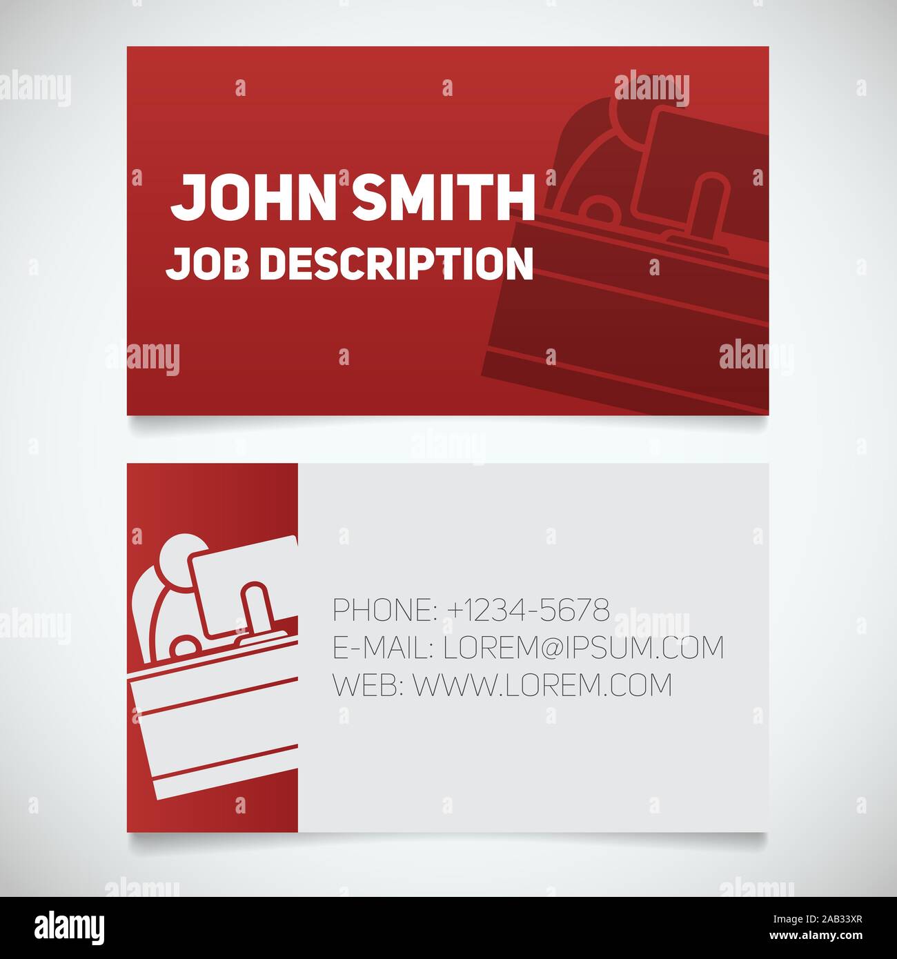 Business card print template with office manager logo. Easy edit ...