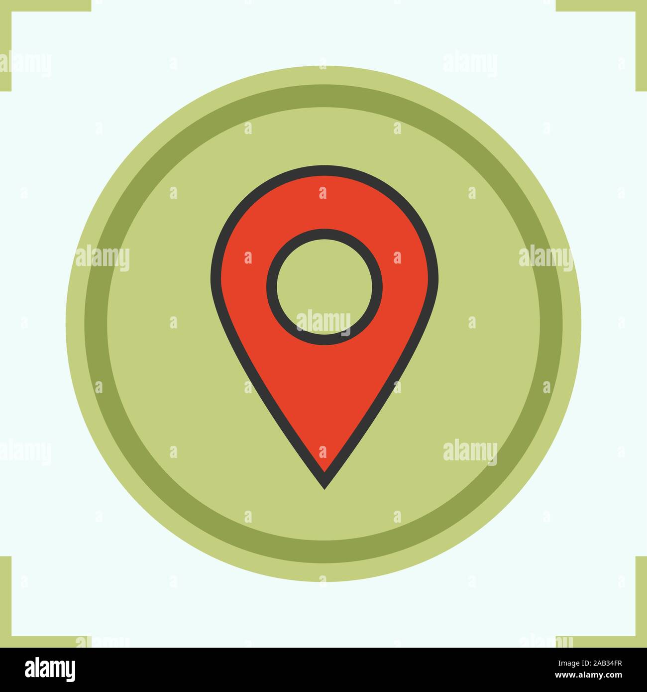 Pinpoint color icon. Geolocation mark. Vector isolated illustration ...
