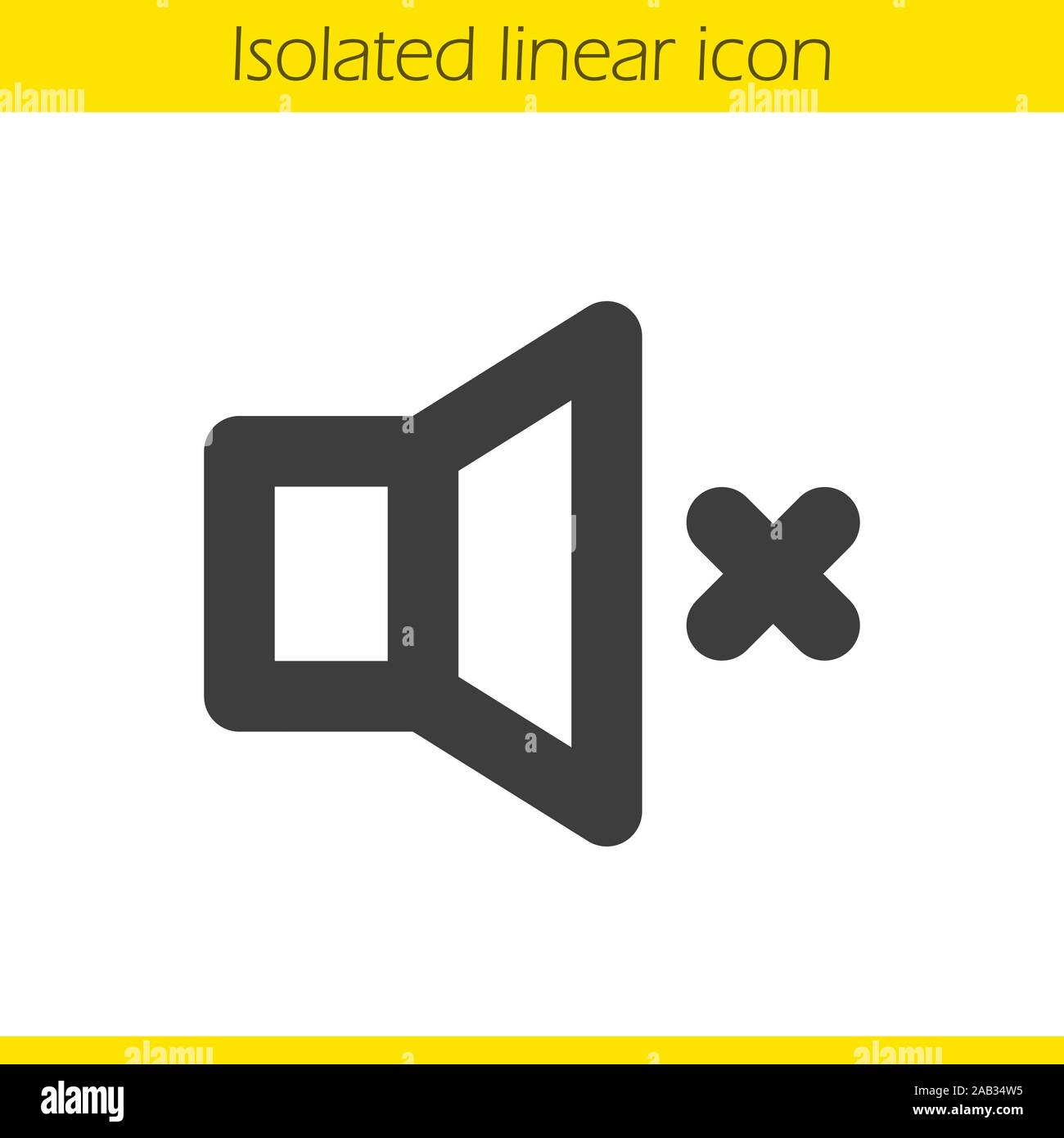 Sound off linear icon. Thin line illustration. Speaker volume mute ...