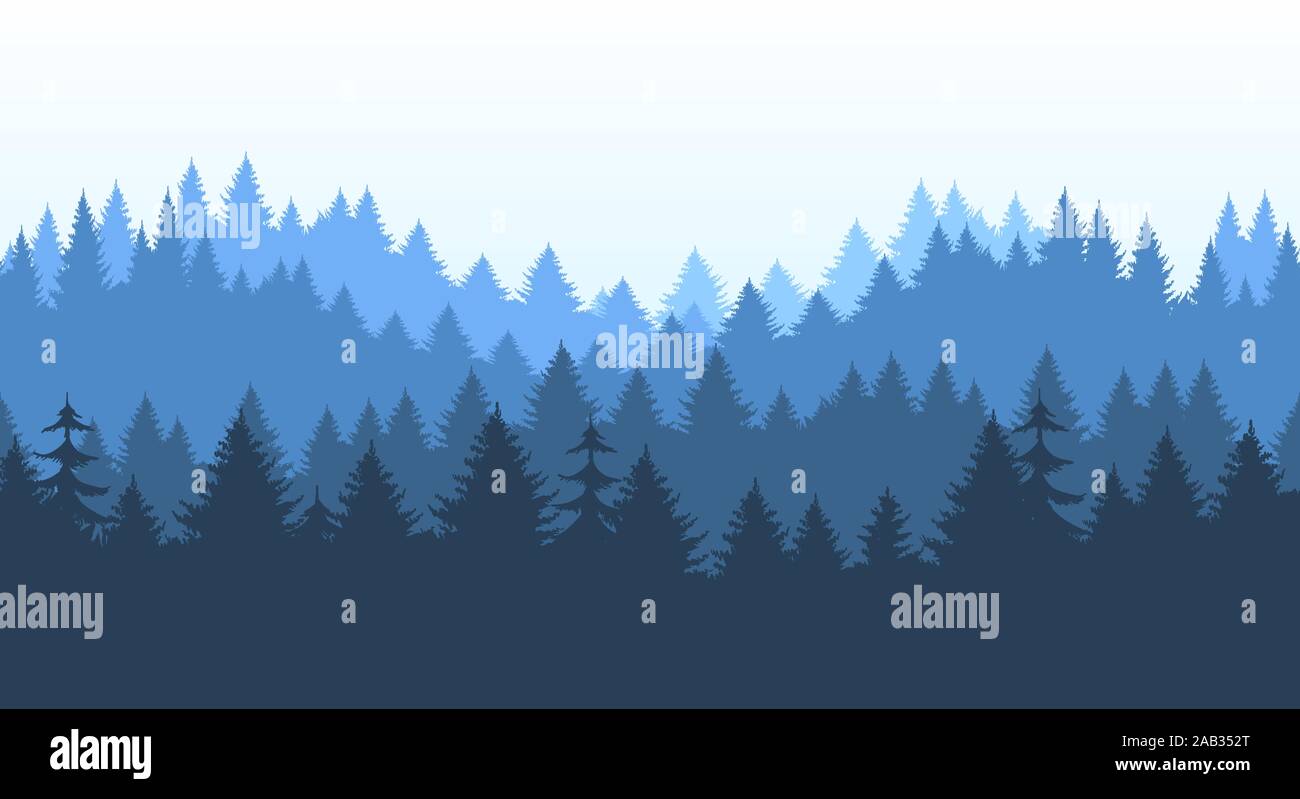 Misty mountain panorama Stock Vector Images - Alamy