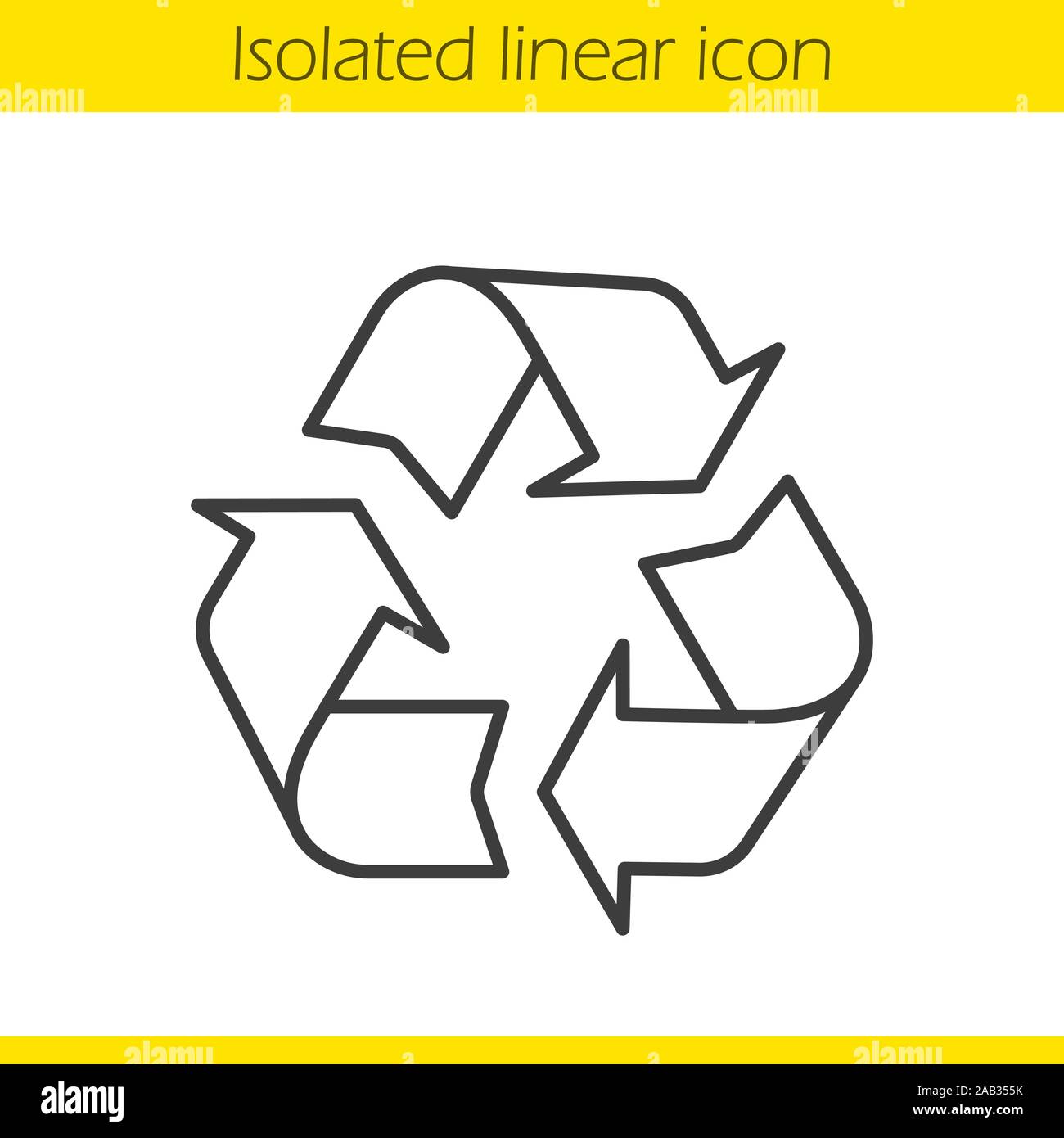 Recycle linear icon. Thin line illustration. Environment protection ...