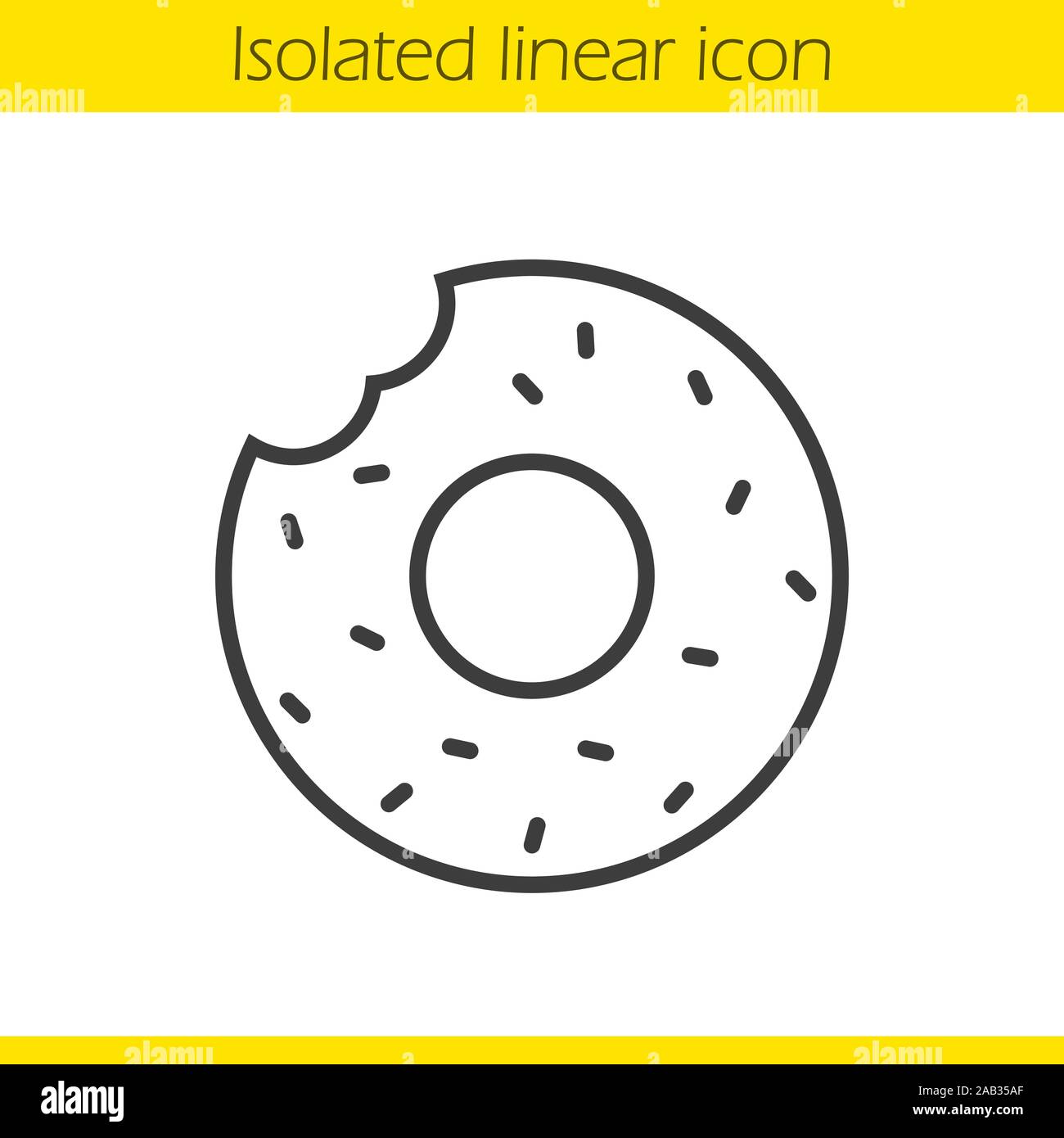 Doughnut linear icon. Thin line illustration. Donut with sprinkles ...