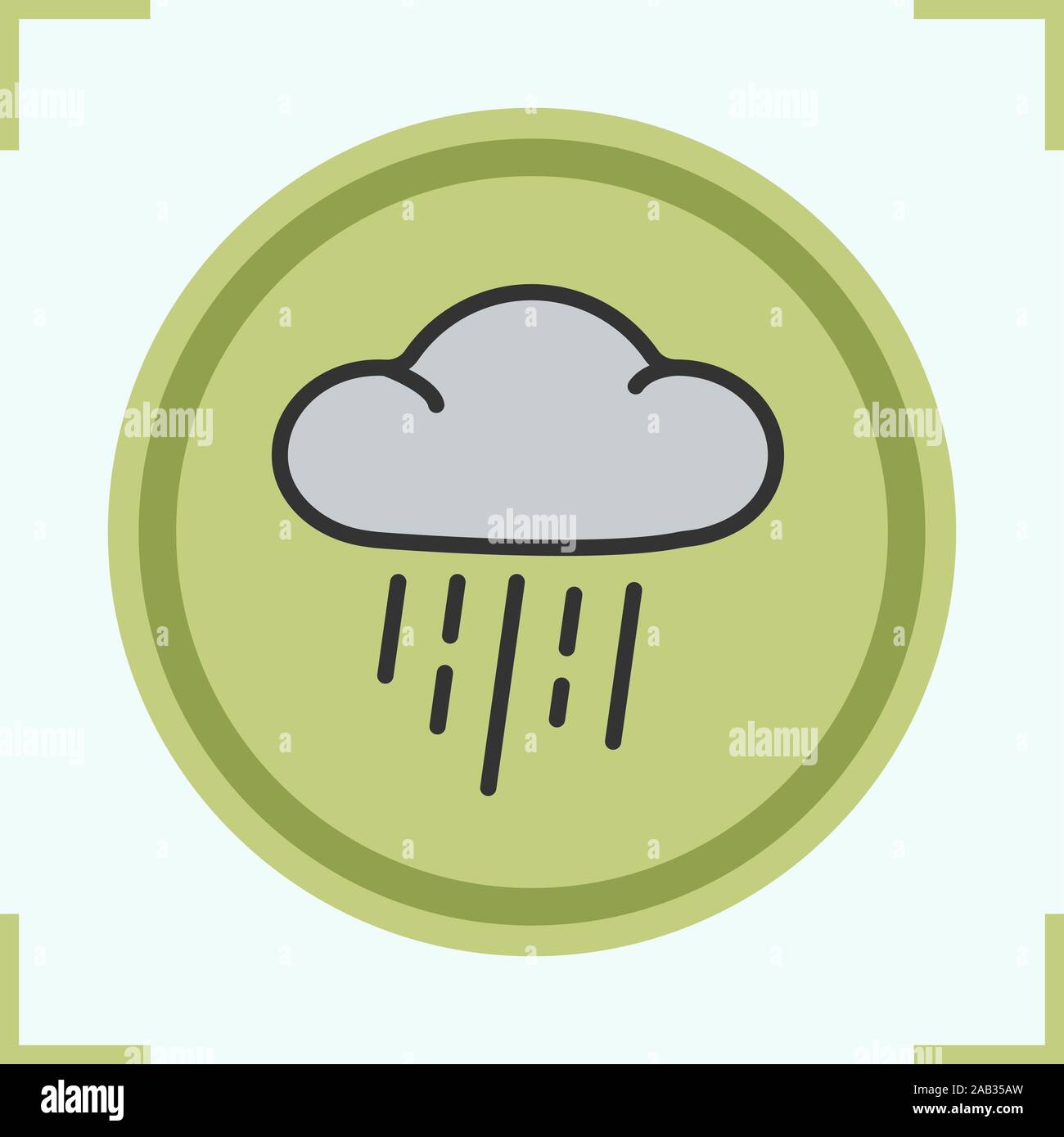 Rain cloud color icon. Rainy weather symbol. Vector isolated ...