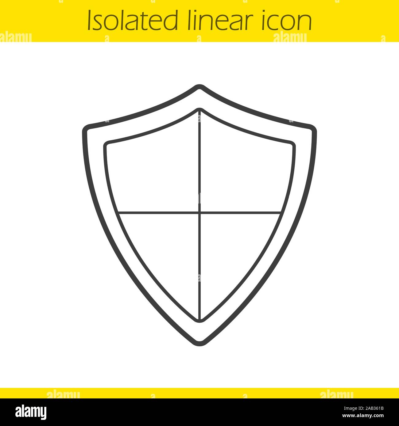 Shield linear icon. Thin line illustration. Protection contour symbol ...