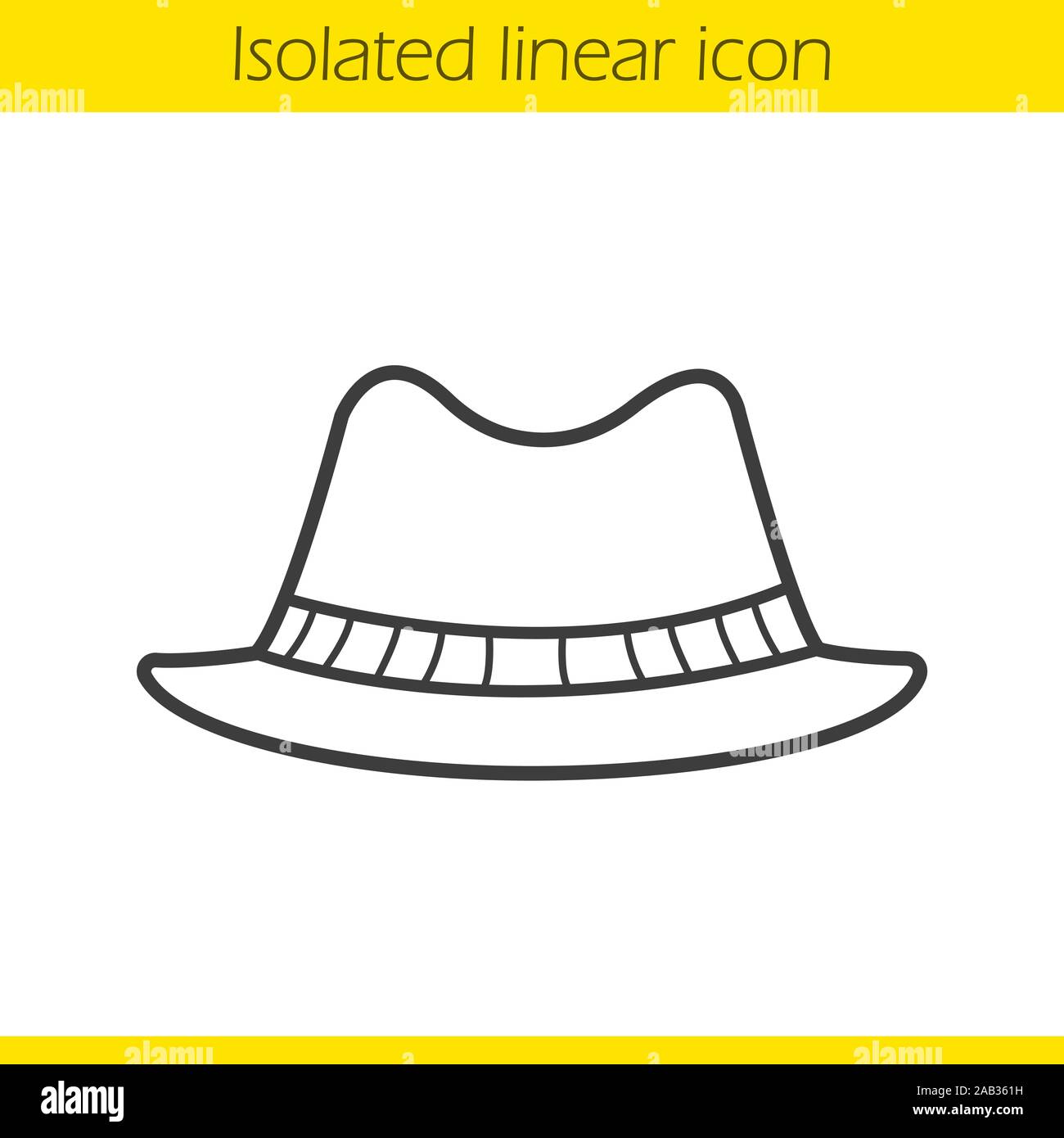 Men's hat linear icon. Homburg thin line illustration. Men's formal ...