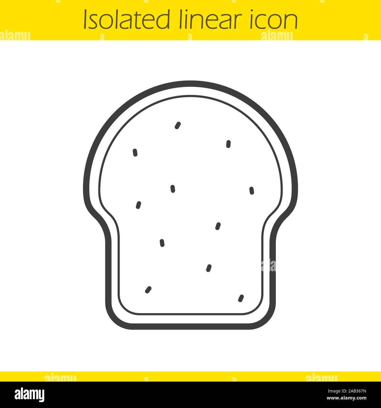 Toast linear icon. Thin line illustration. Sliced bread contour symbol ...