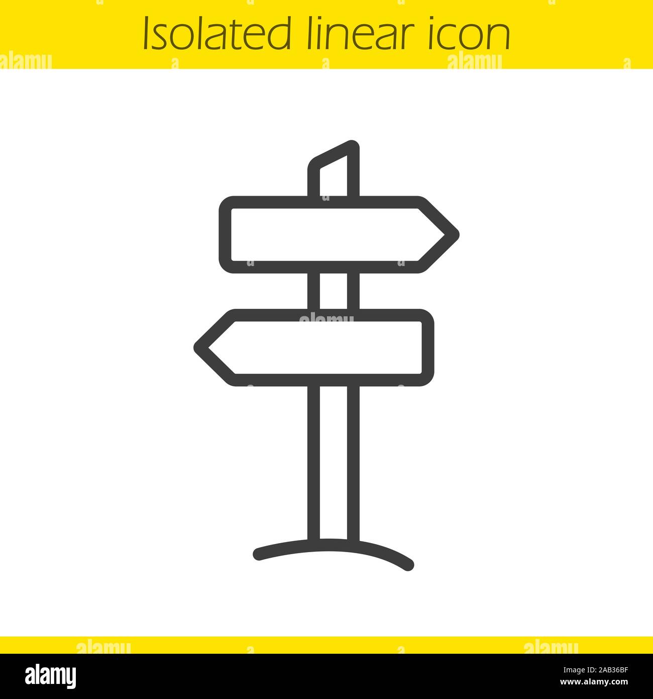Signpost linear icon. Guidepost thin line illustration. Wooden way ...