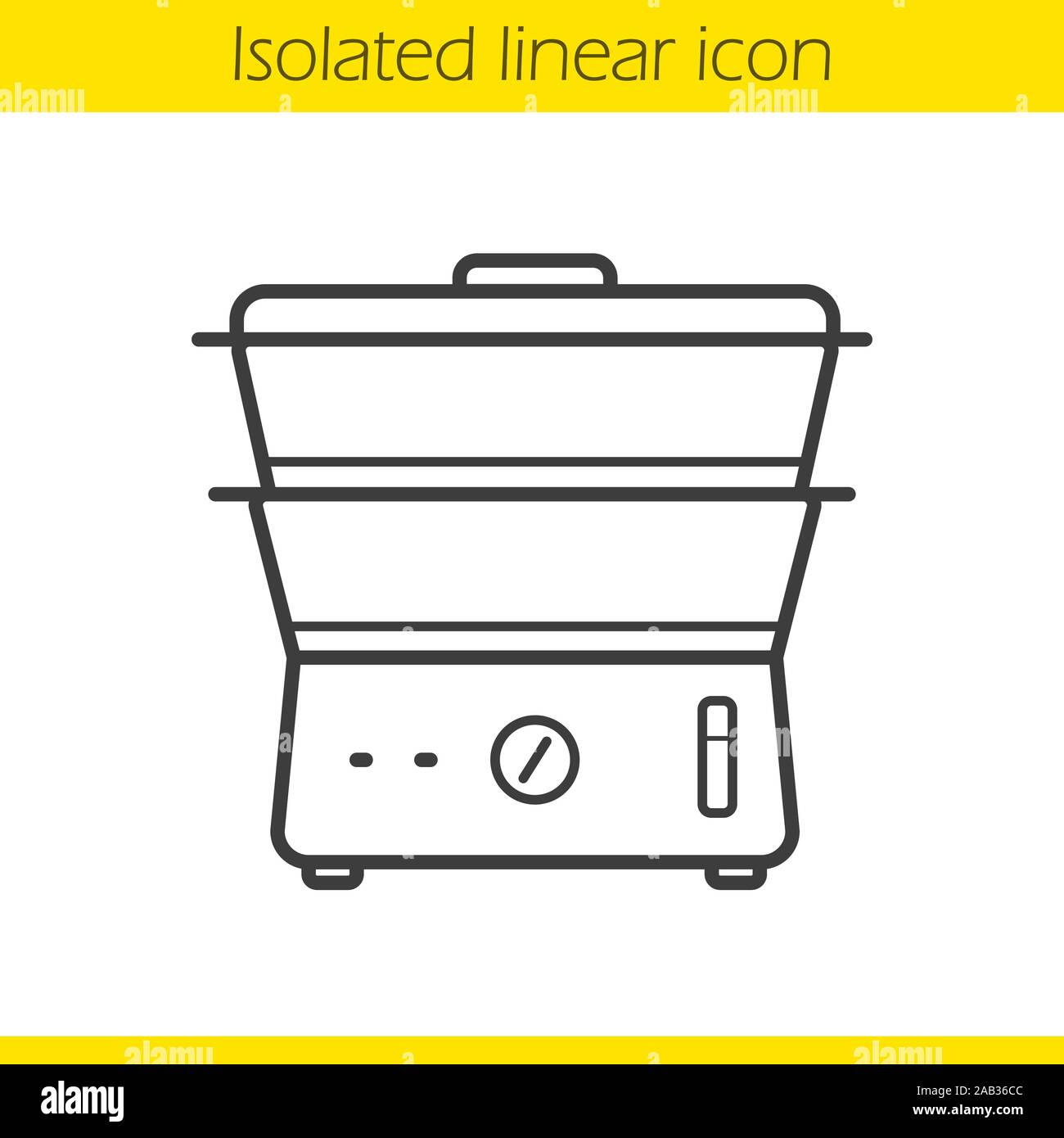 Steam cooker linear icon. Thin line illustration. Contour symbol ...