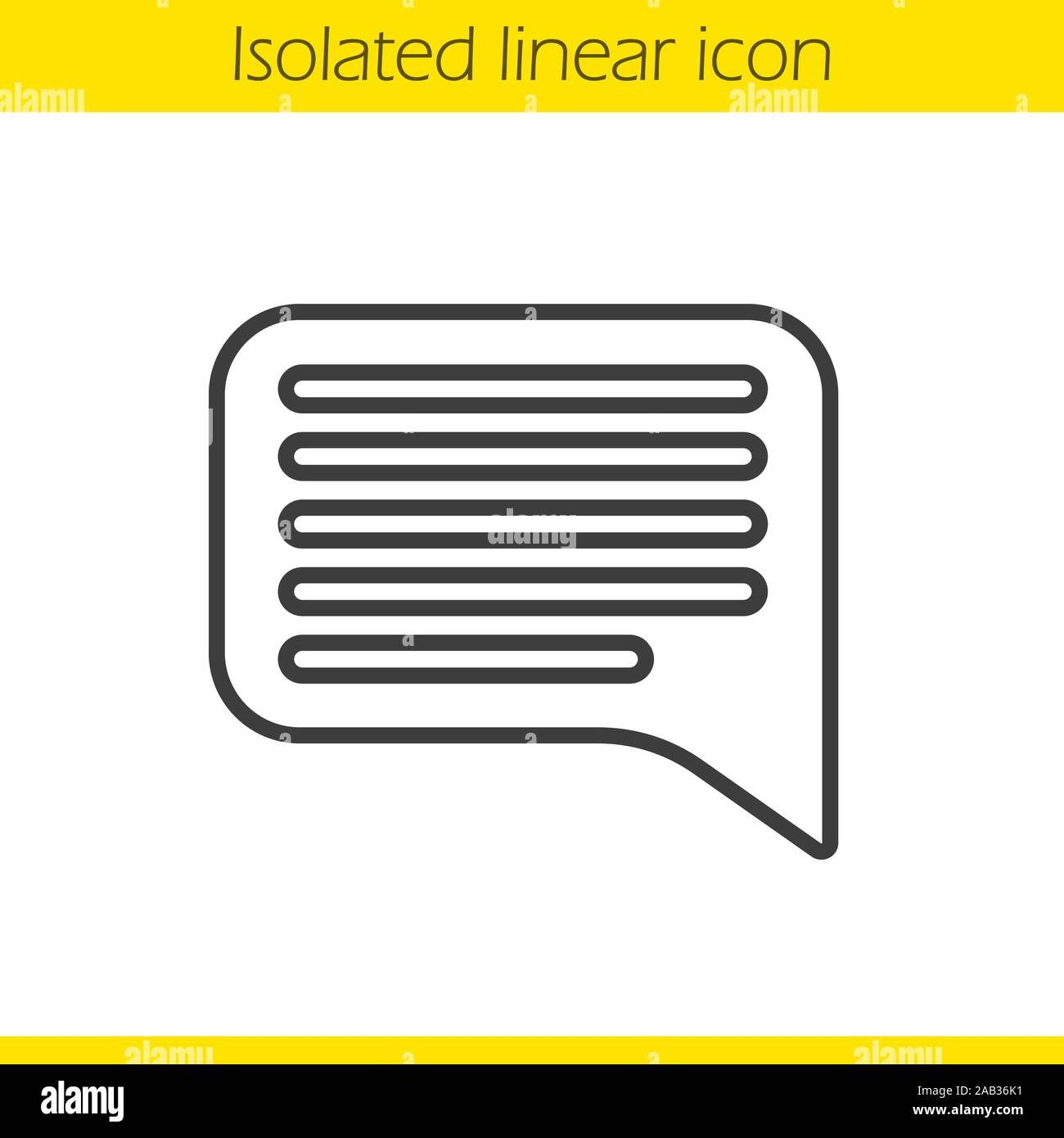 Chat bubble linear icon. Chat box thin line illustration. Dialog ...