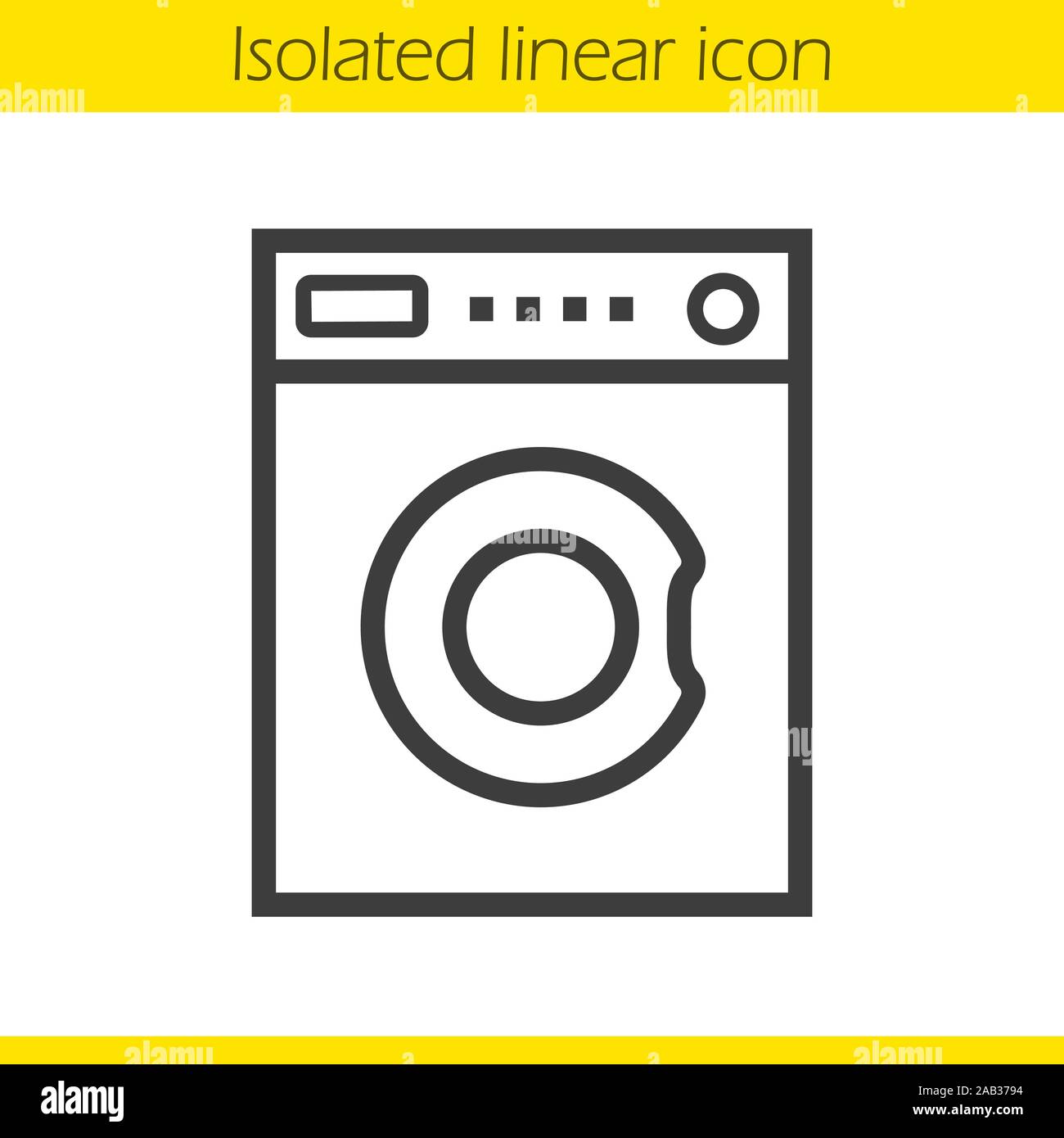 Washing machine linear icon. Thin line illustration. Washer contour ...