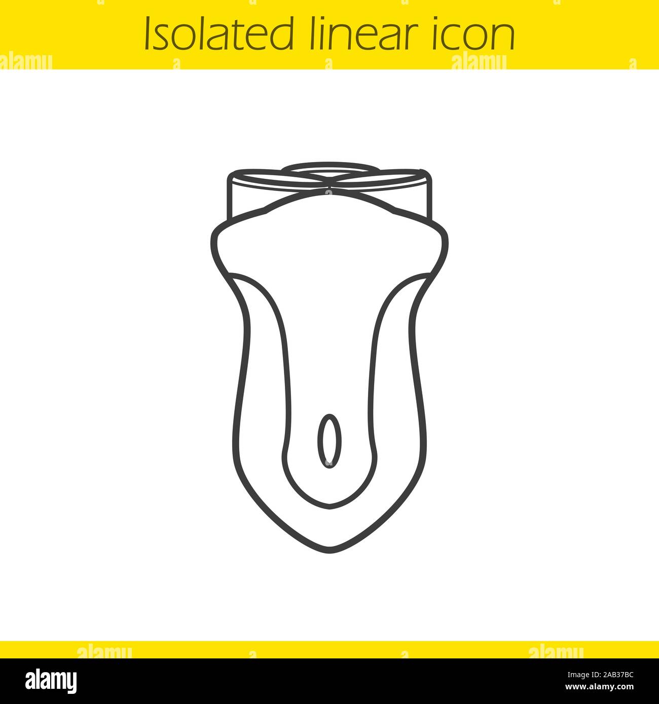 Electric shaver linear icon. Thin line illustration. Electric razor ...