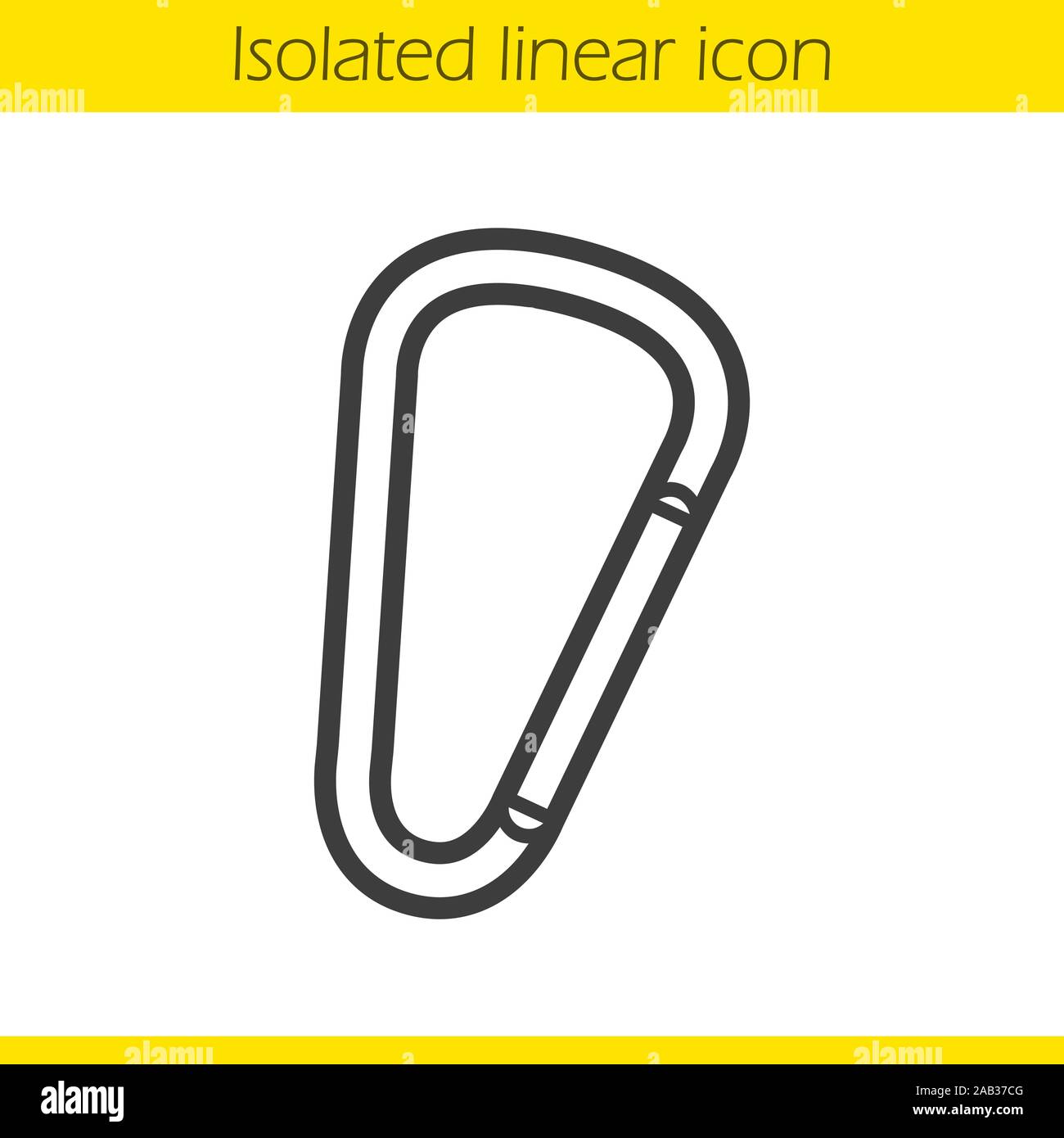 Carabiner linear icon. Thin line illustration. Karabiner contour symbol ...