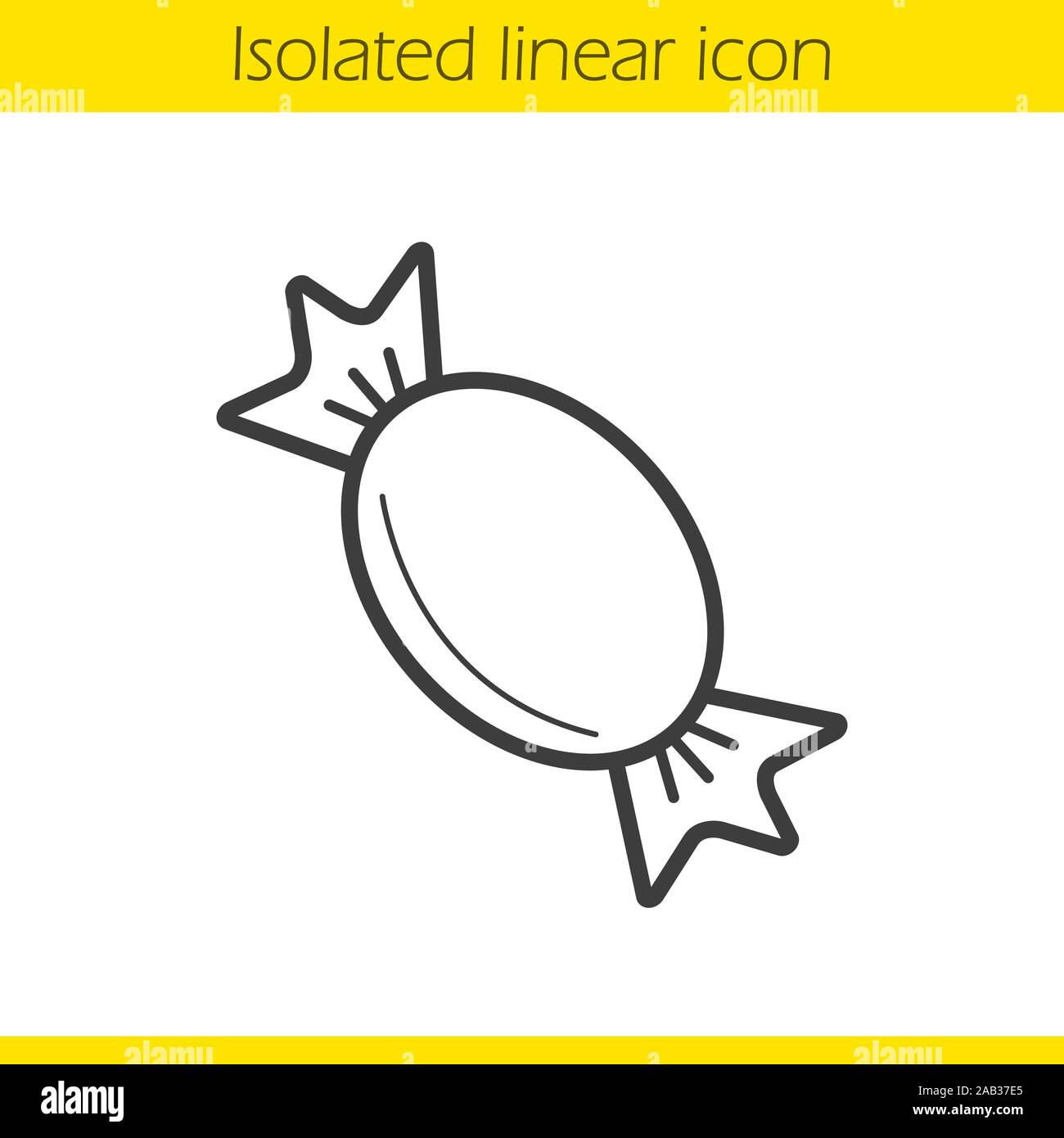 Candy linear icon. Wrapped sweet thin line illustration. Caramel candy ...