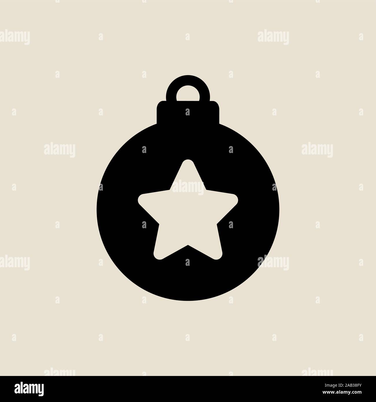 Christmas tree toy star icon simple flat style Christmas symbol Stock ...