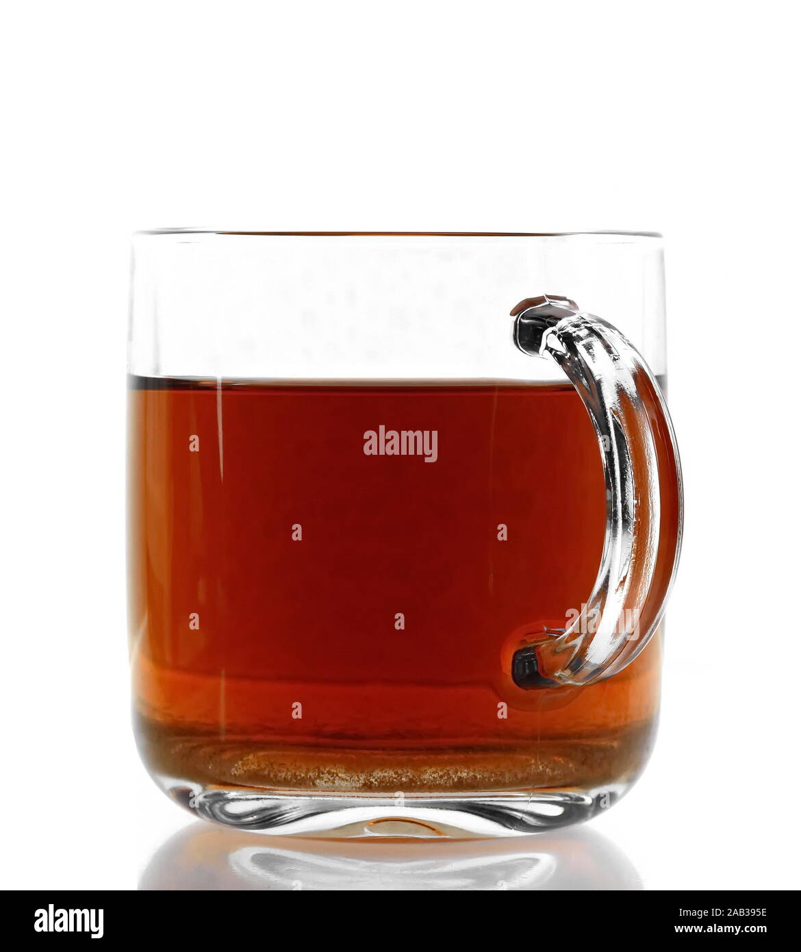 Glass cup of black tea isolated on white background Stock Photo - Alamy