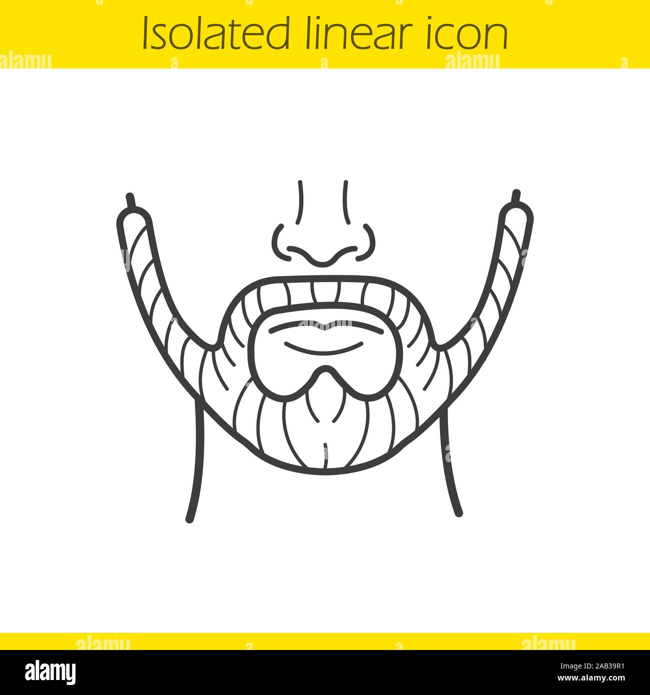 Beard Linear Icon Thin Line Illustration Mens Facial Hair Contour