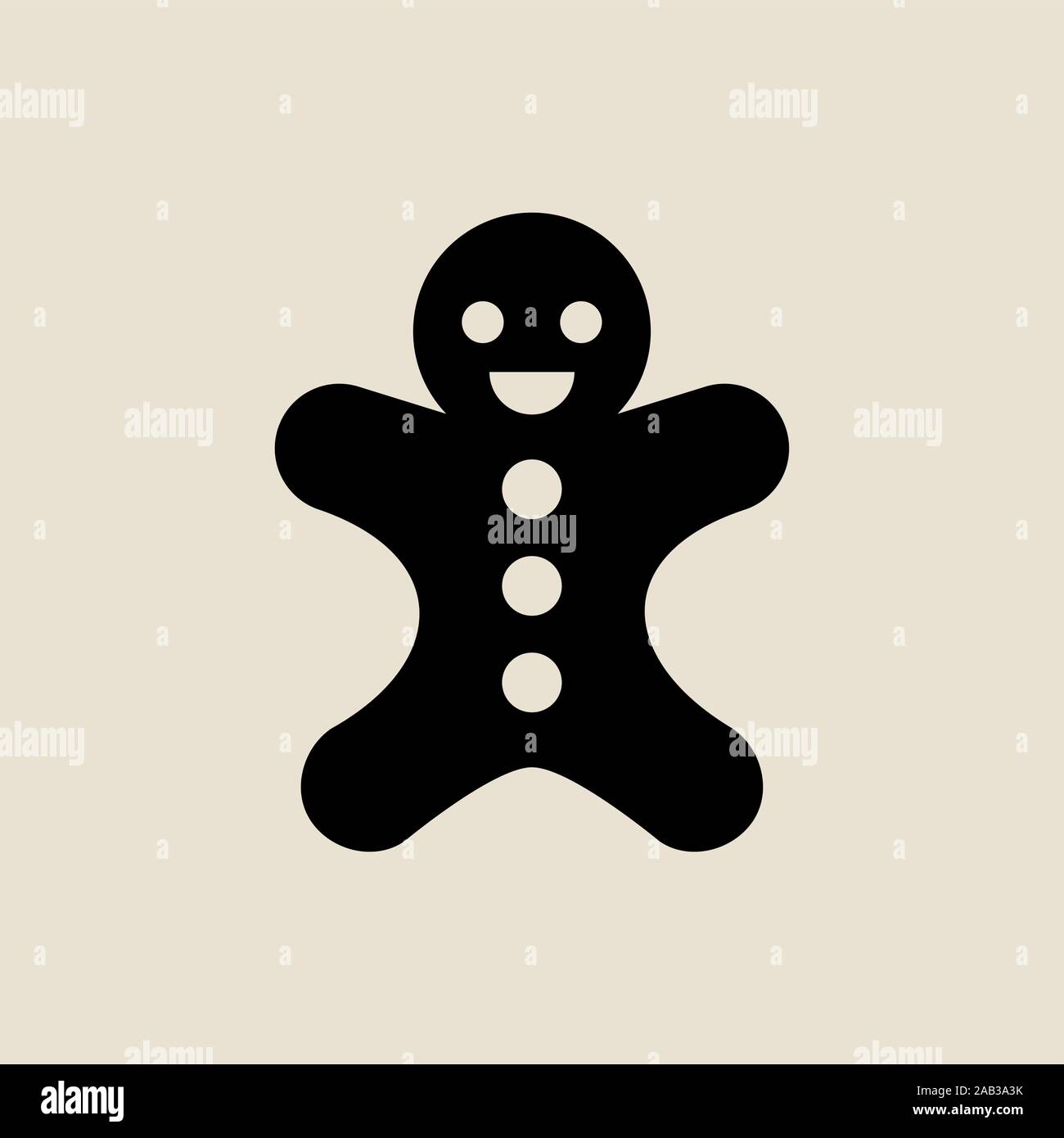 Gingerbread man icon simple flat style Christmas symbol Stock Vector ...