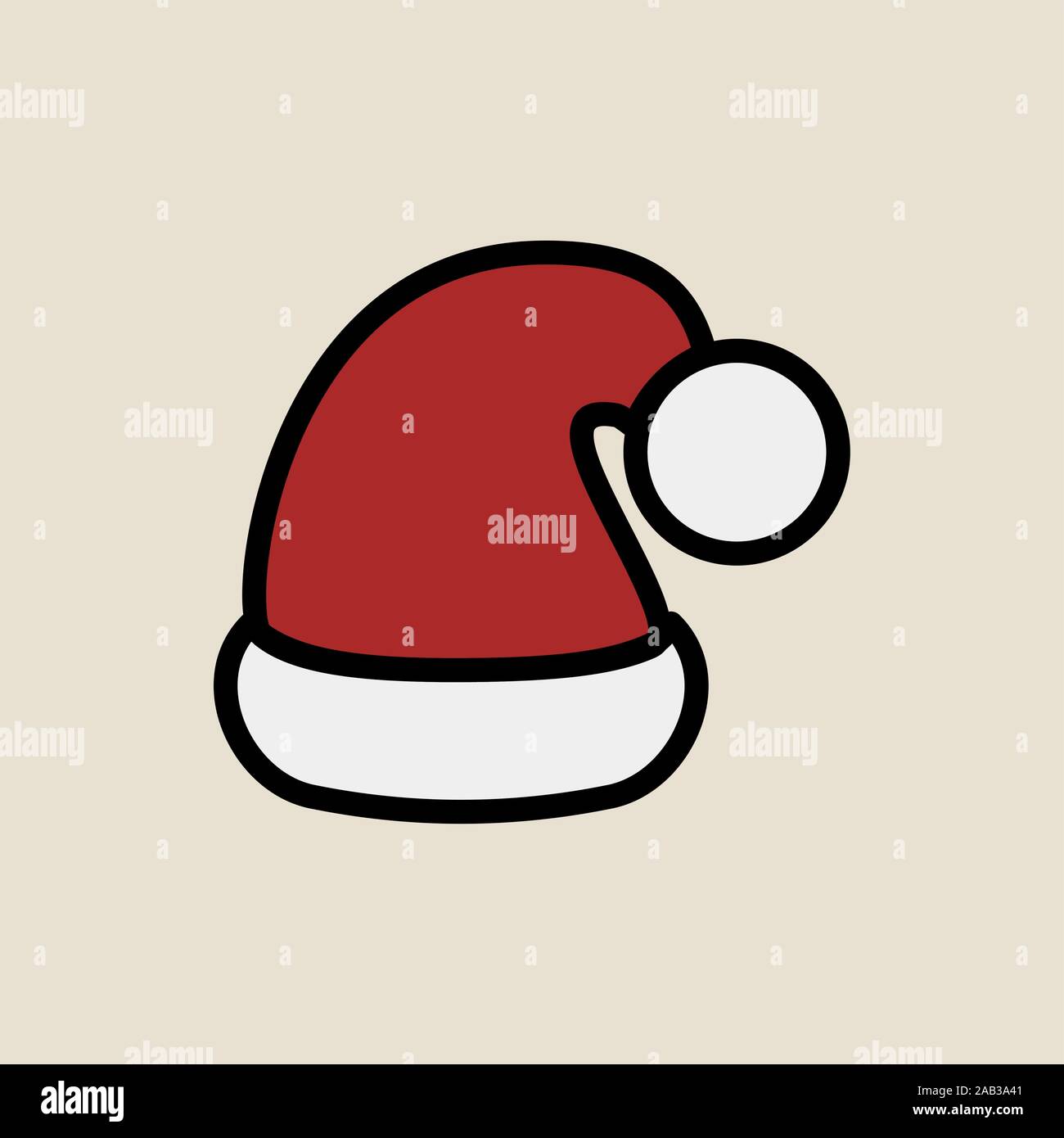 Santa cap icon simple flat style Christmas symbol Stock Vector Image ...