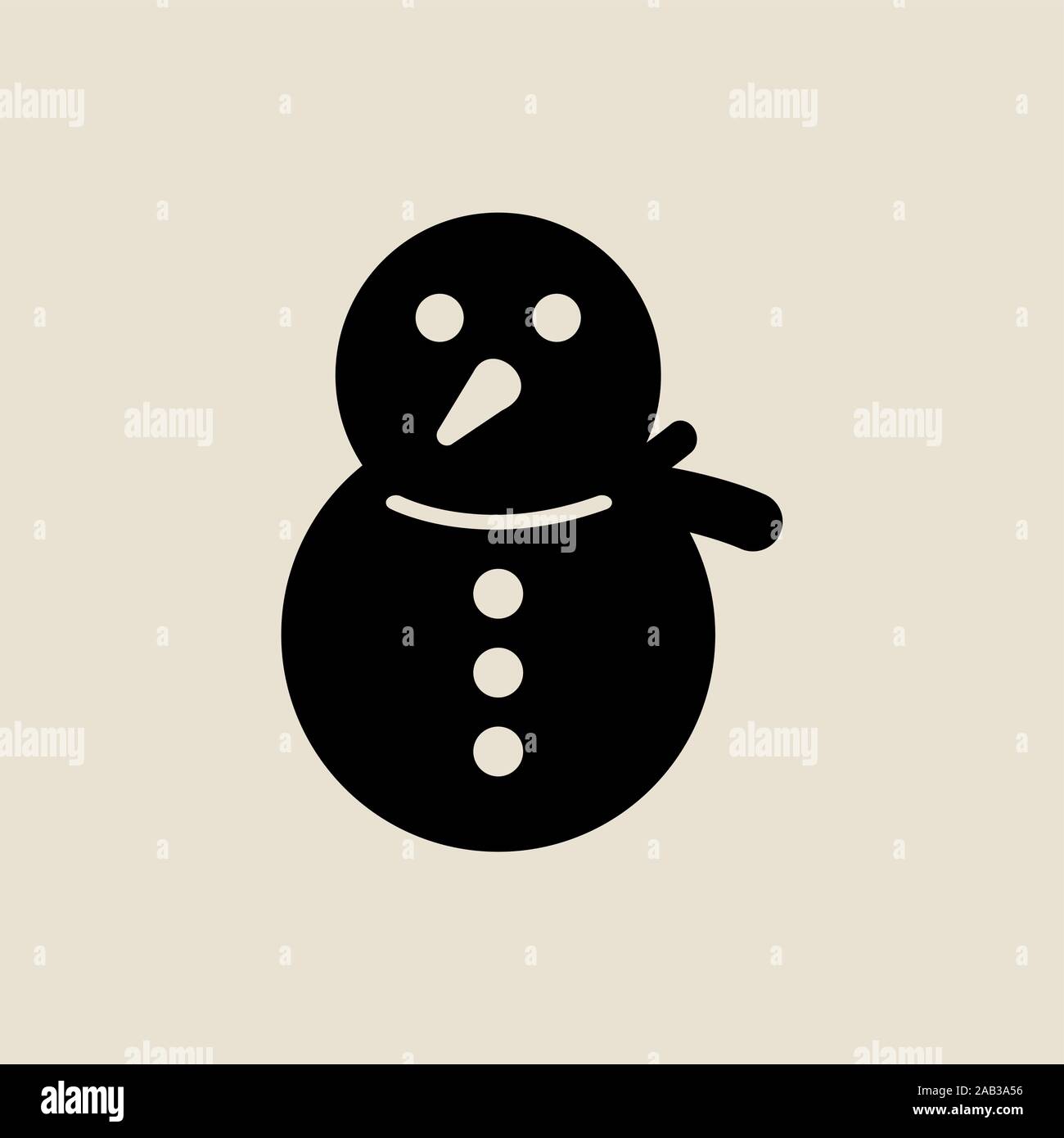 Snowman icon simple flat style Christmas symbol Stock Vector Image ...