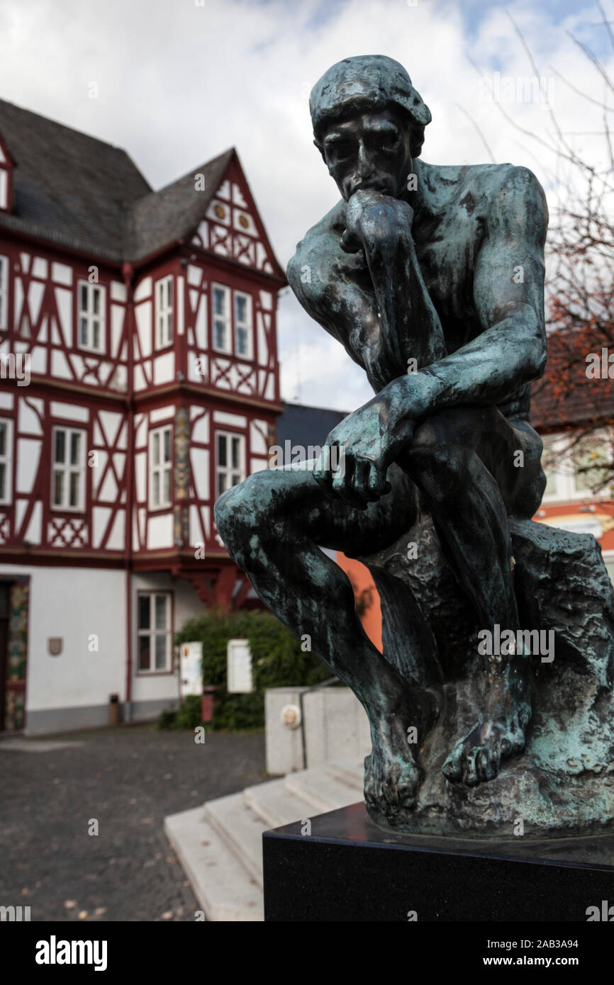 The Thinker of Auguste Rodin, in front of the town hall of Nassau, in ...