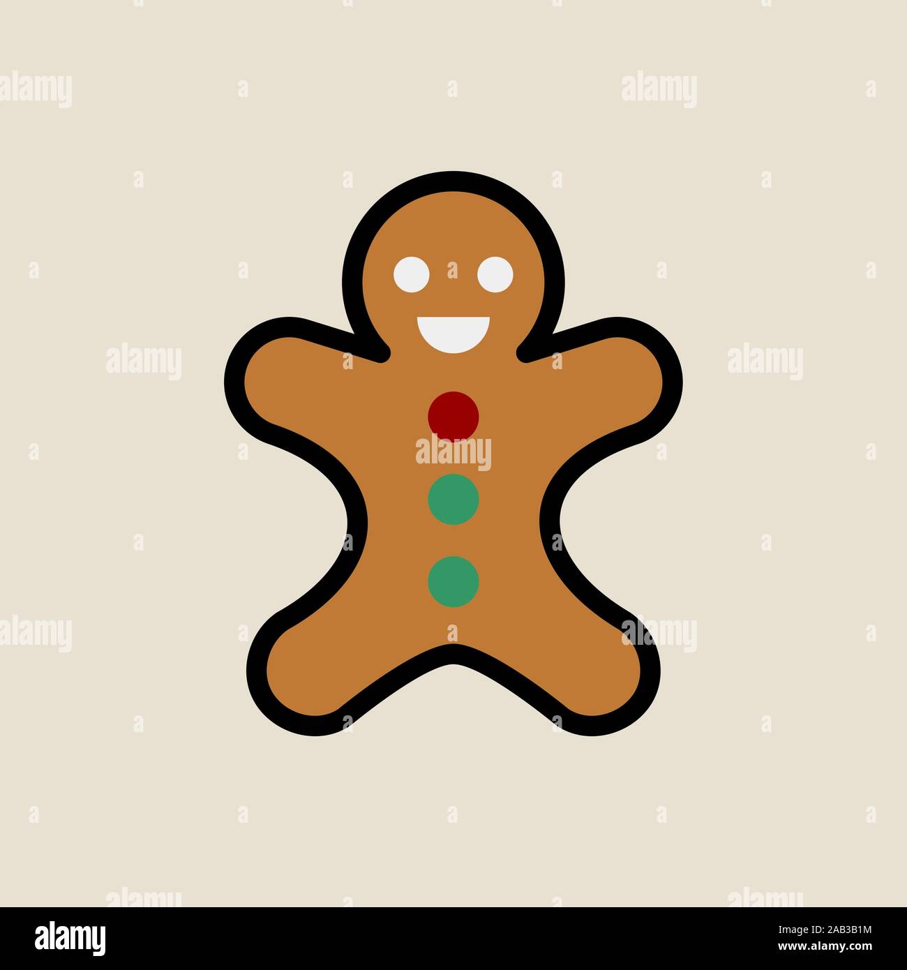 Gingerbread man icon simple flat style Christmas symbol Stock Vector ...