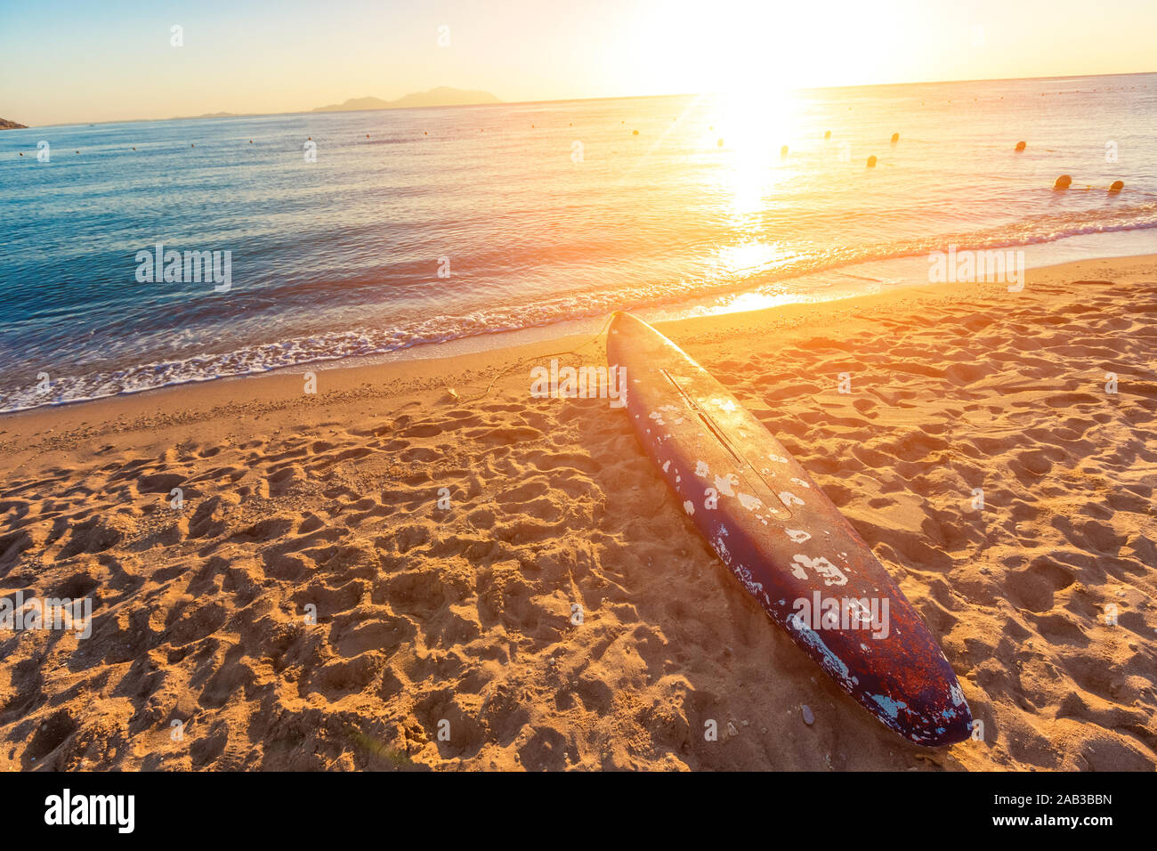 Beach coast with float in the Red Sea during sunrise Stock Photo - Alamy