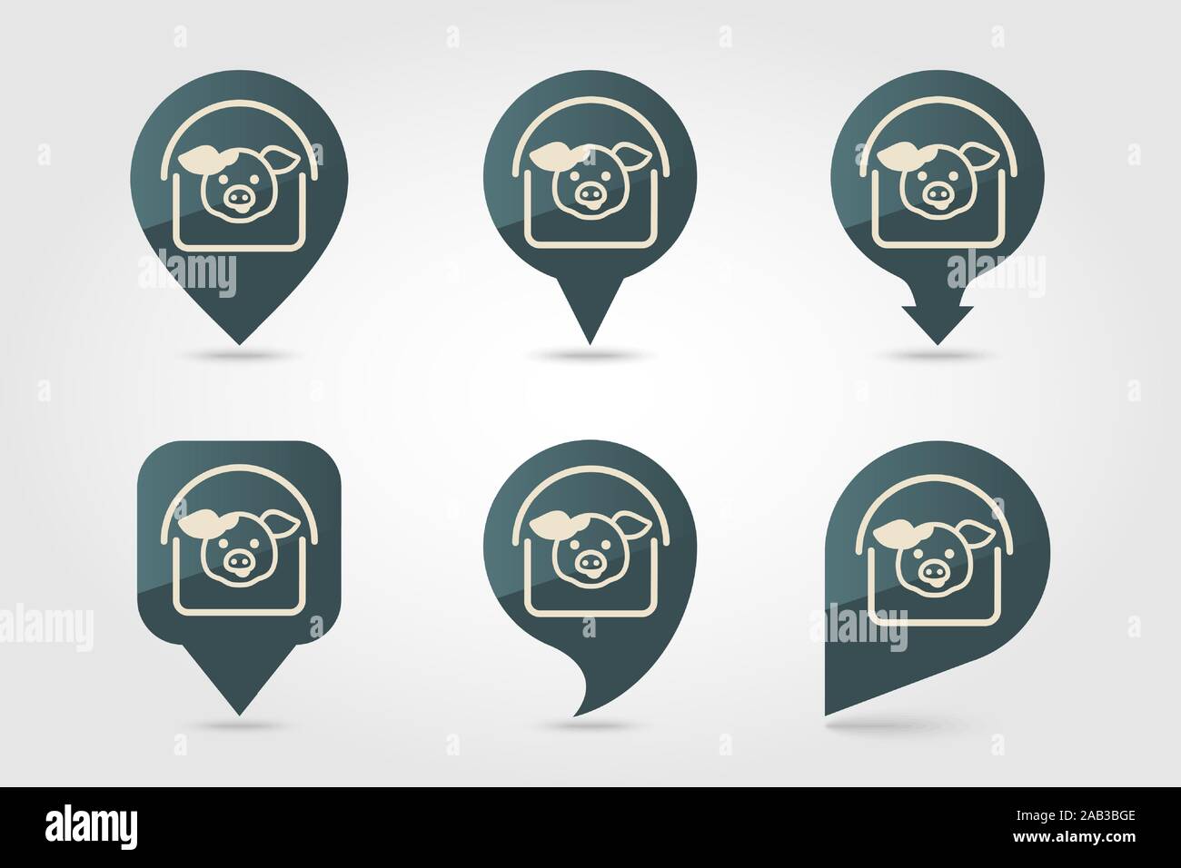 Pigsty pin map icon. Farm animal Map pointer. Map marker. Graph symbol ...