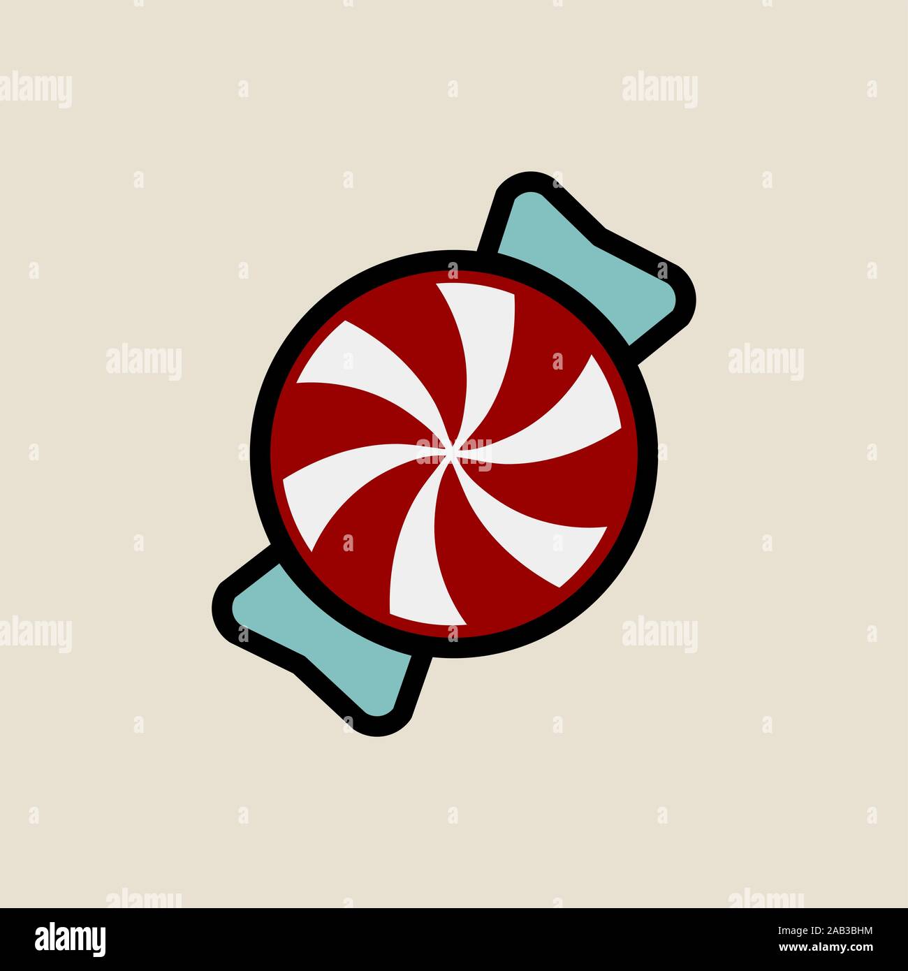 Sweet candy icon simple flat style Christmas symbol Stock Vector Image ...
