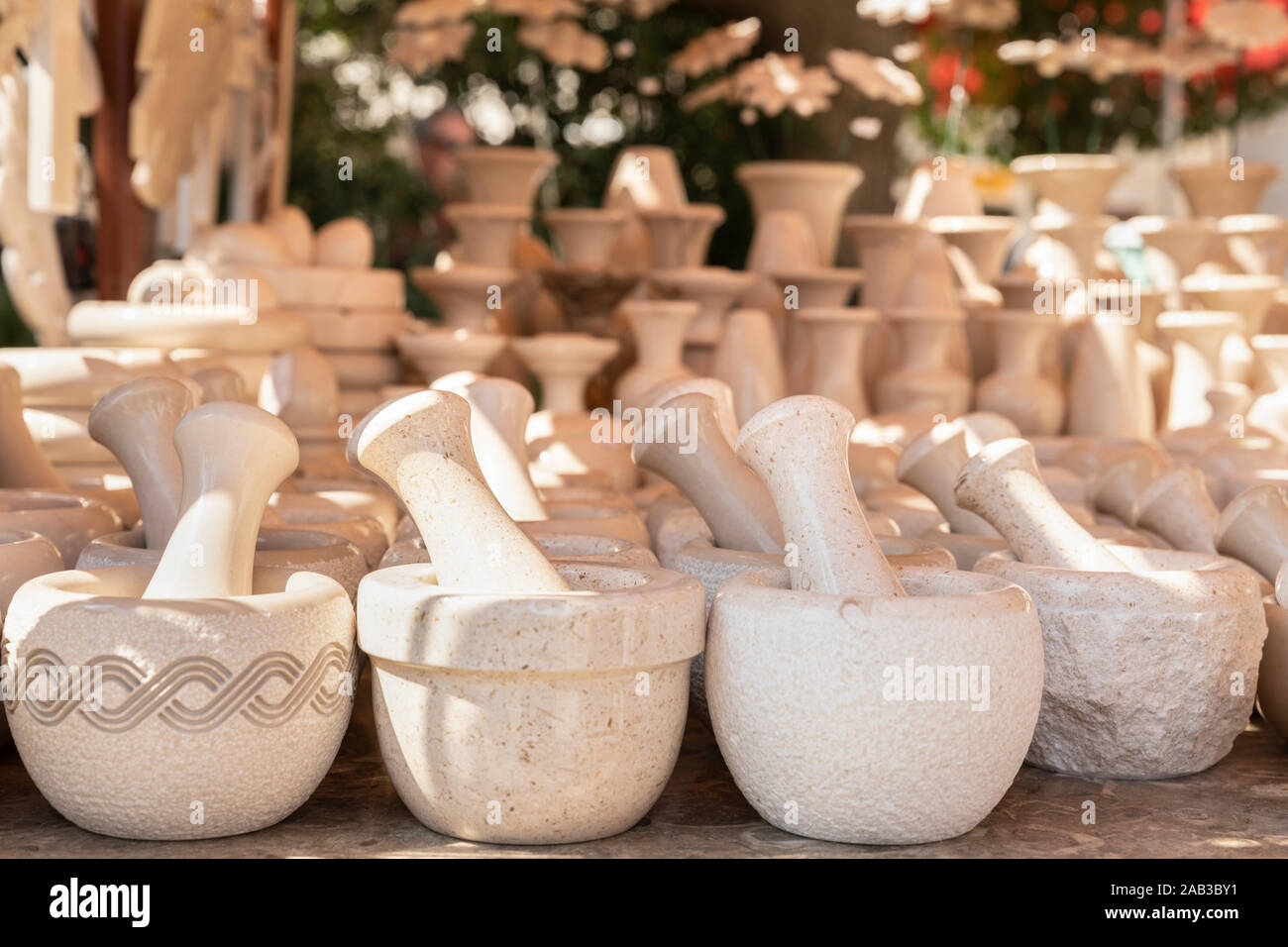 A souvenir shop in Pucisca with it’s famous handmade limestone goods ...