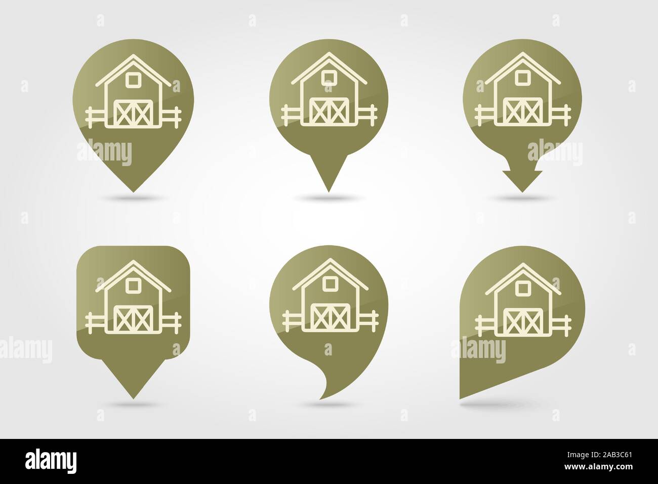 Barn pin map icon. Farm animal Map pointer. Map marker. Graph symbol ...