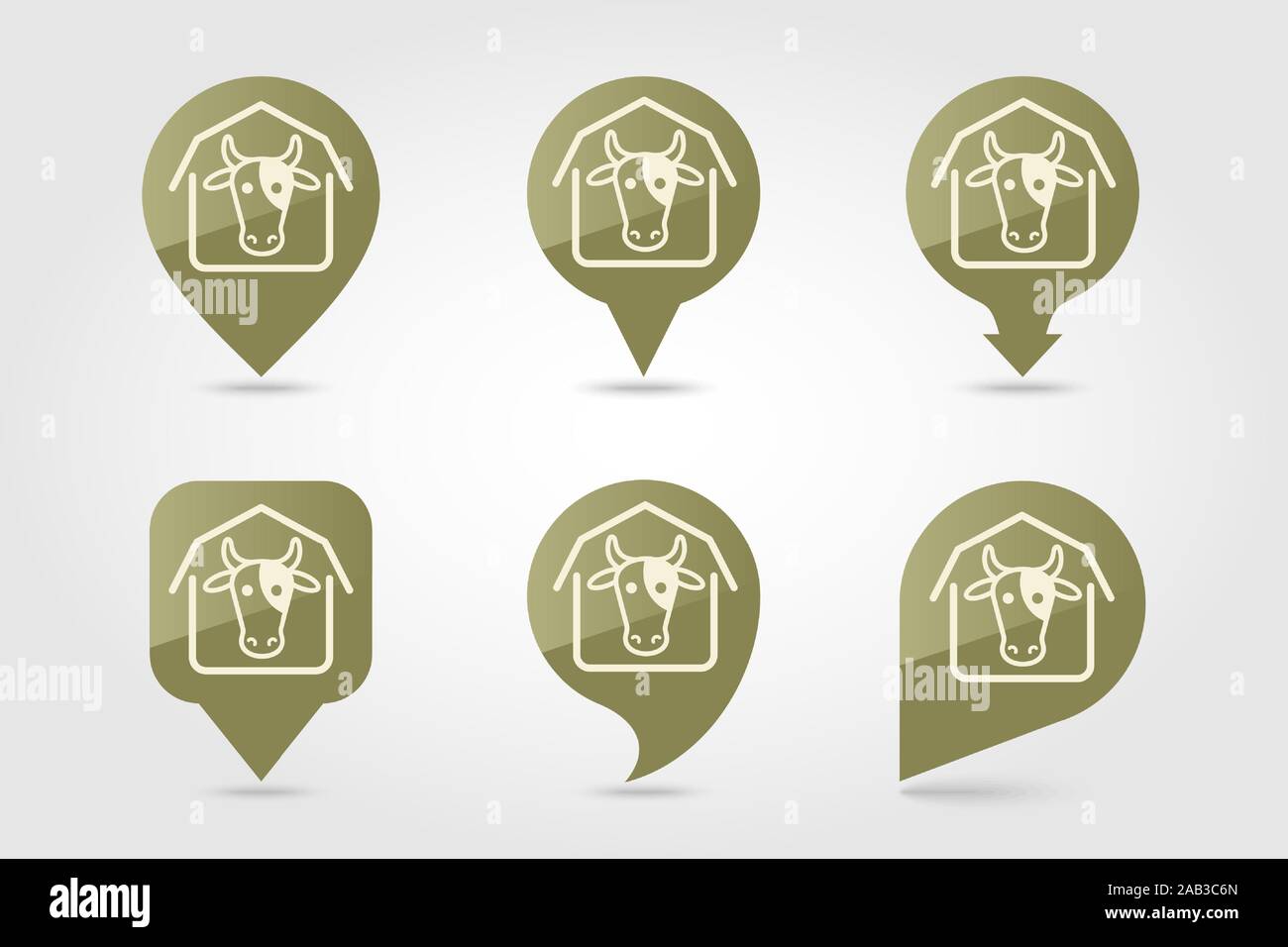 Cowshed pin map icon. Farm animal Map pointer. Map marker. Graph symbol ...