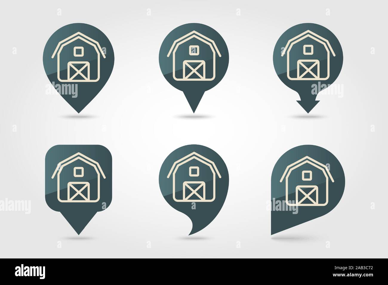 Barn pin map icon. Farm animal Map pointer. Map marker. Graph symbol ...