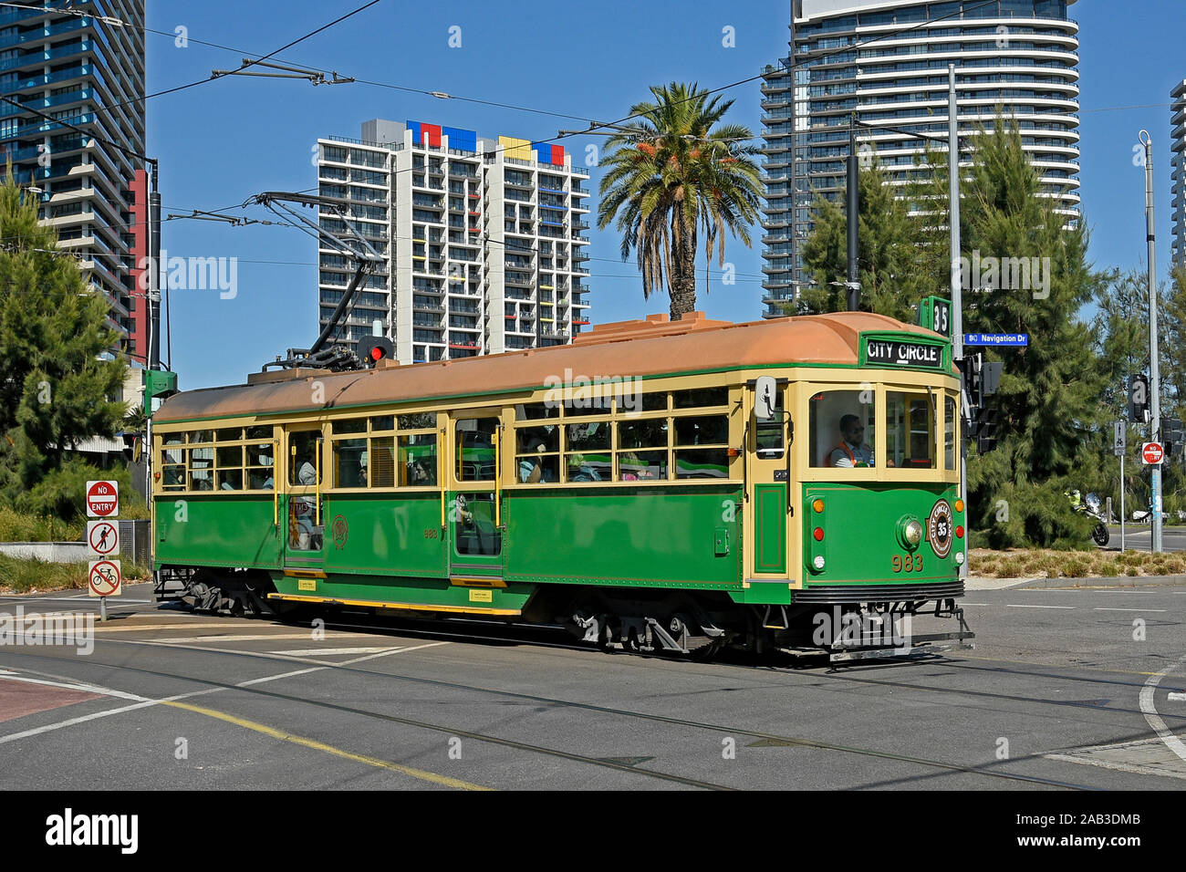 Australia, Victoria, Melbourne, April 11, 2019 - Melbourne City Circle ...