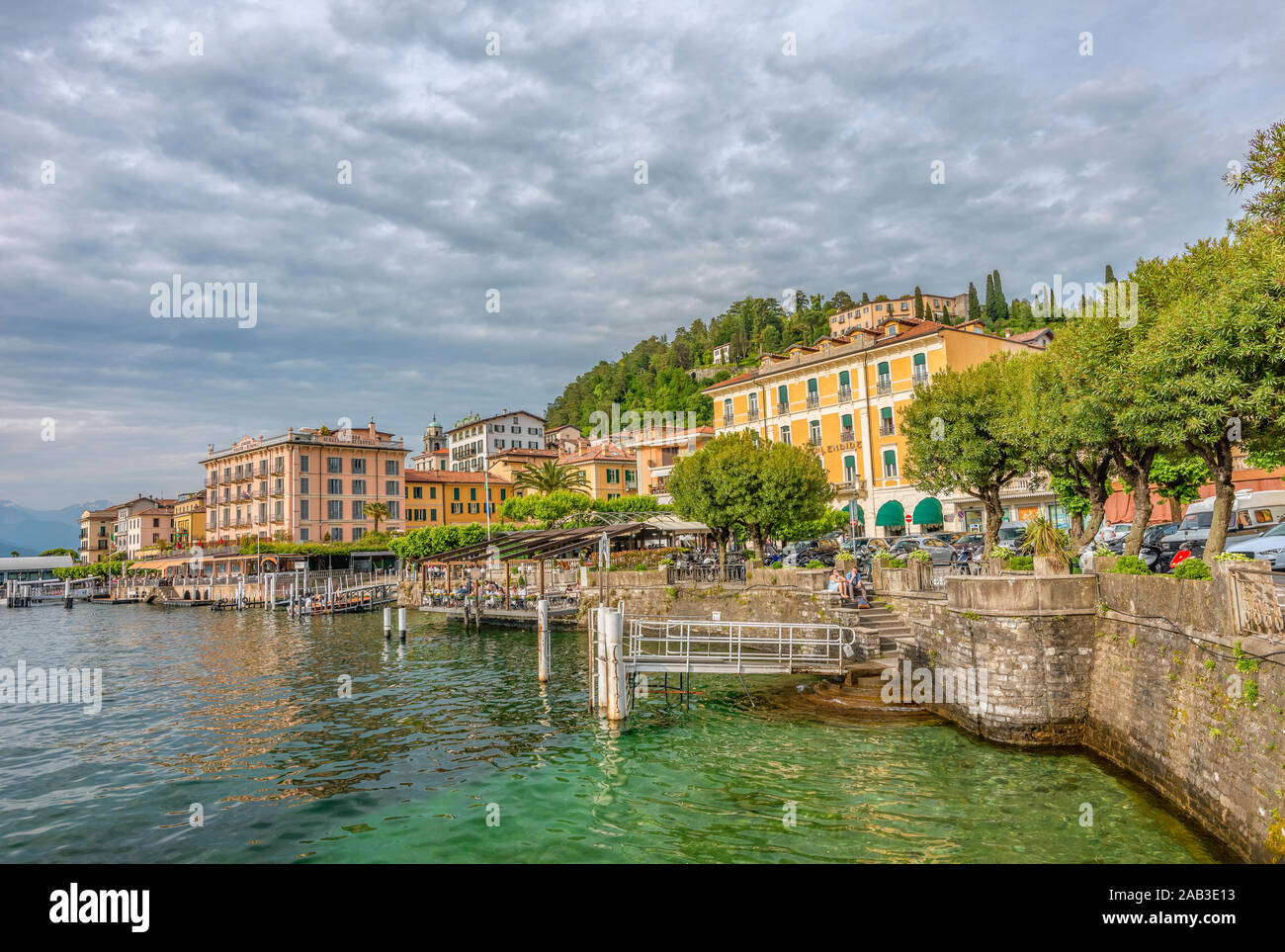 Waterfront of Bellagio at Lake Como seen from the lakeside, Lombardy ...