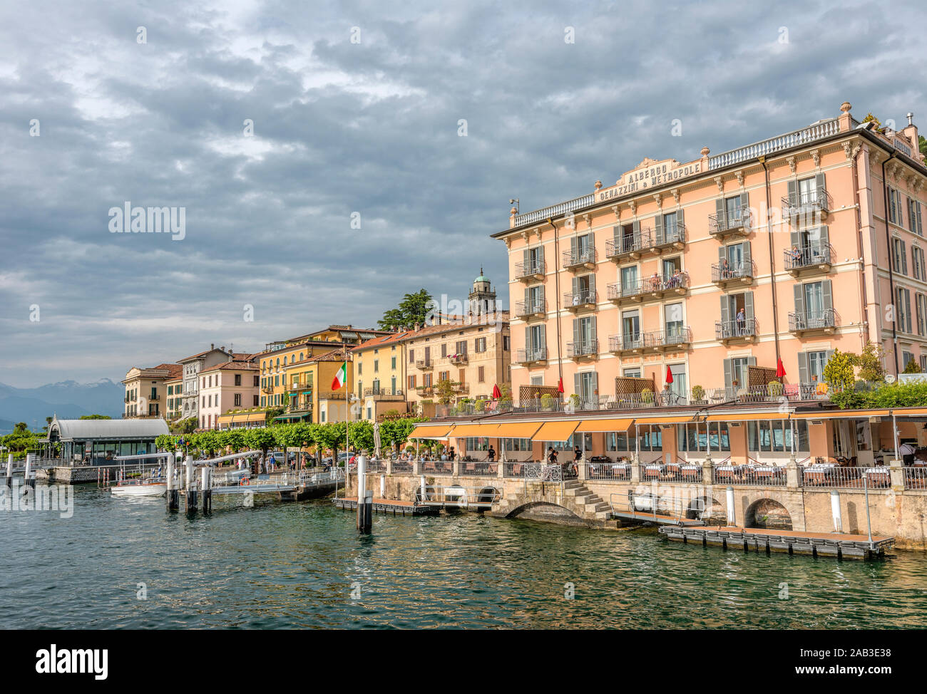 Waterfront of Bellagio at Lake Como seen from the lakeside, Lombardy ...